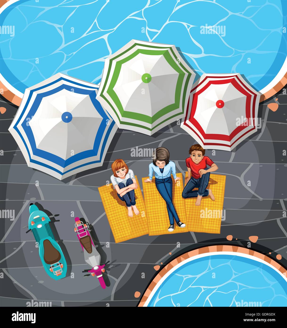 Woman swimming outdoor pool Stock Vector Images - Alamy