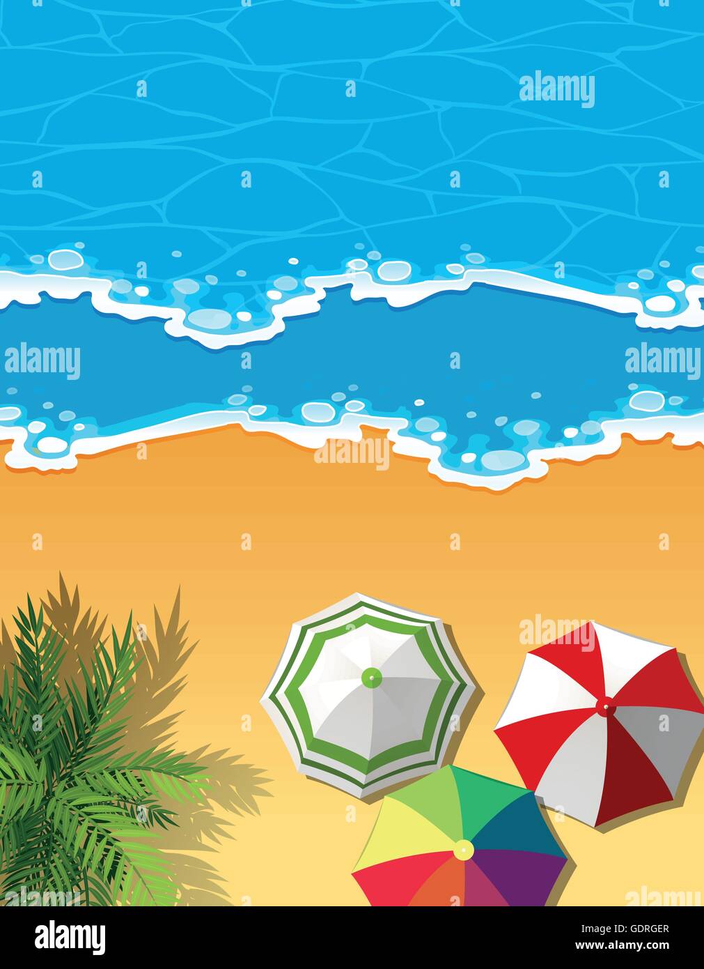 Aerial scene of beach and ocean illustration Stock Vector Image & Art ...
