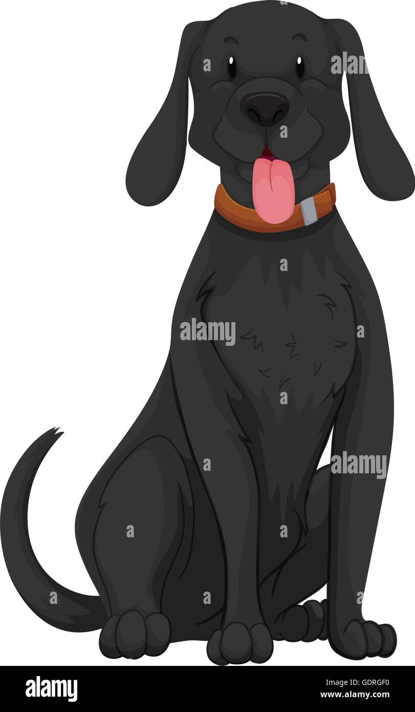 Cute dog with black fur illustration Stock Vector Image & Art - Alamy
