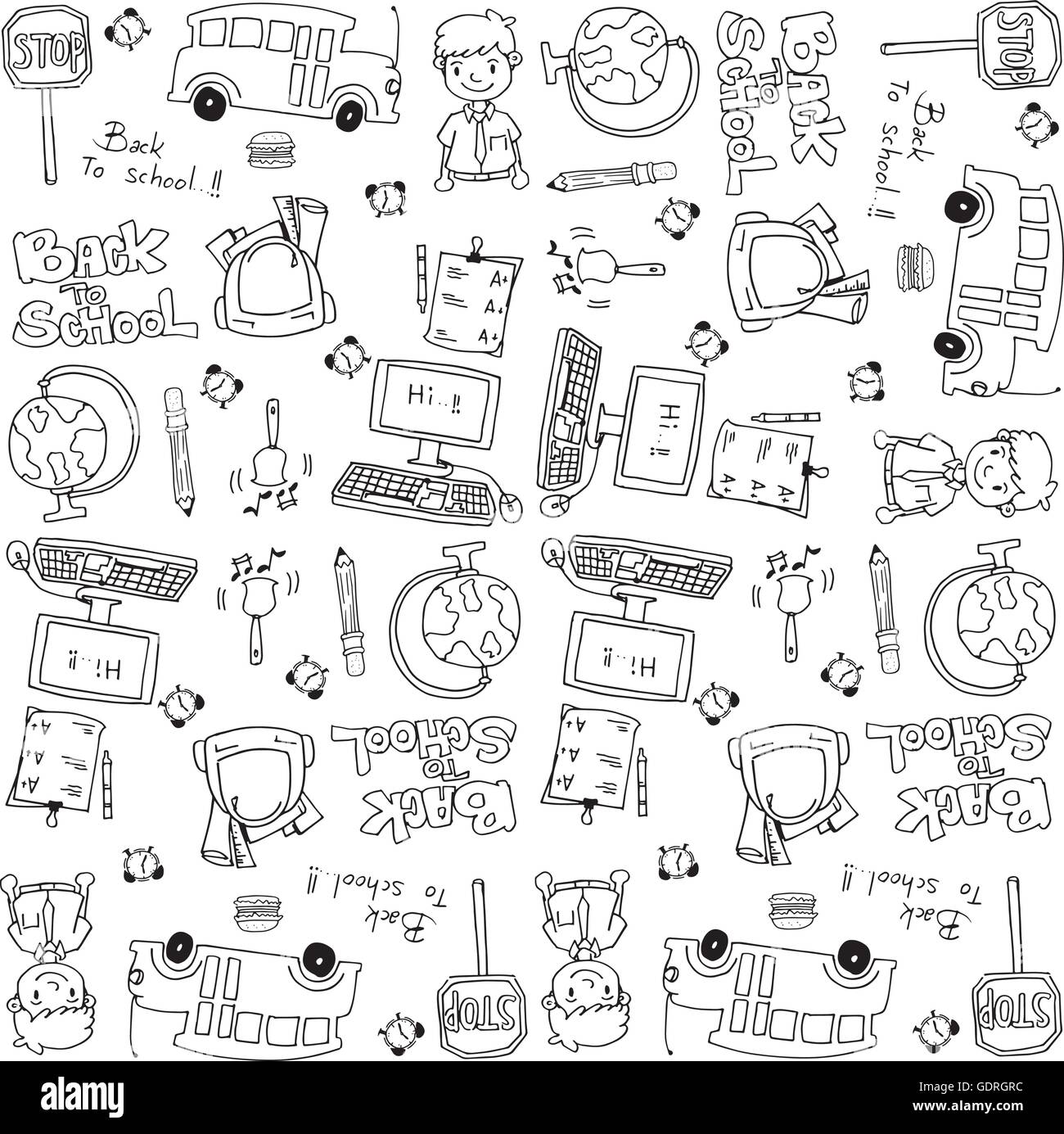 Hand draw education school doodles Stock Vector Image & Art - Alamy