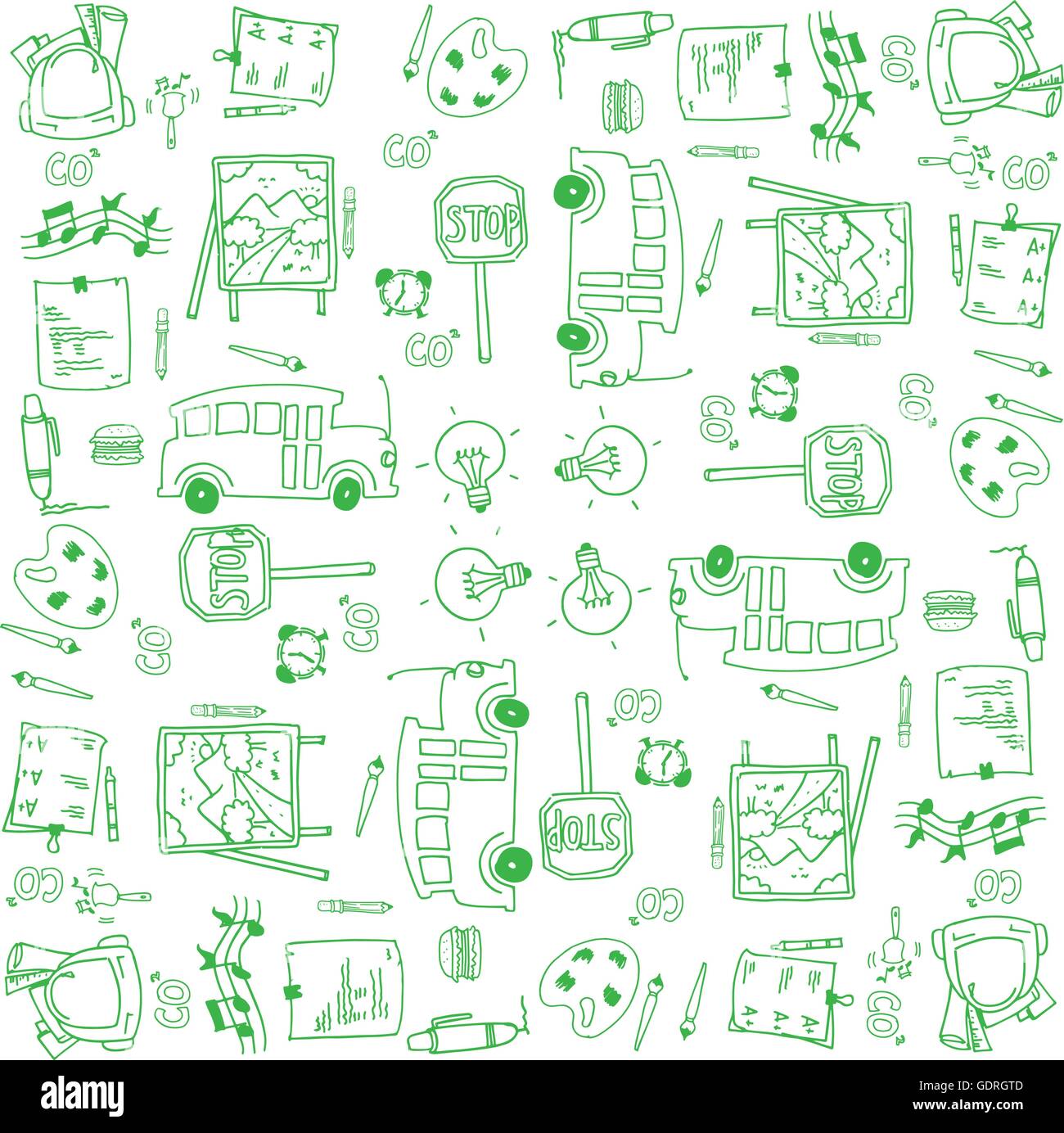 Doodle school education hand draw Stock Vector Image & Art - Alamy
