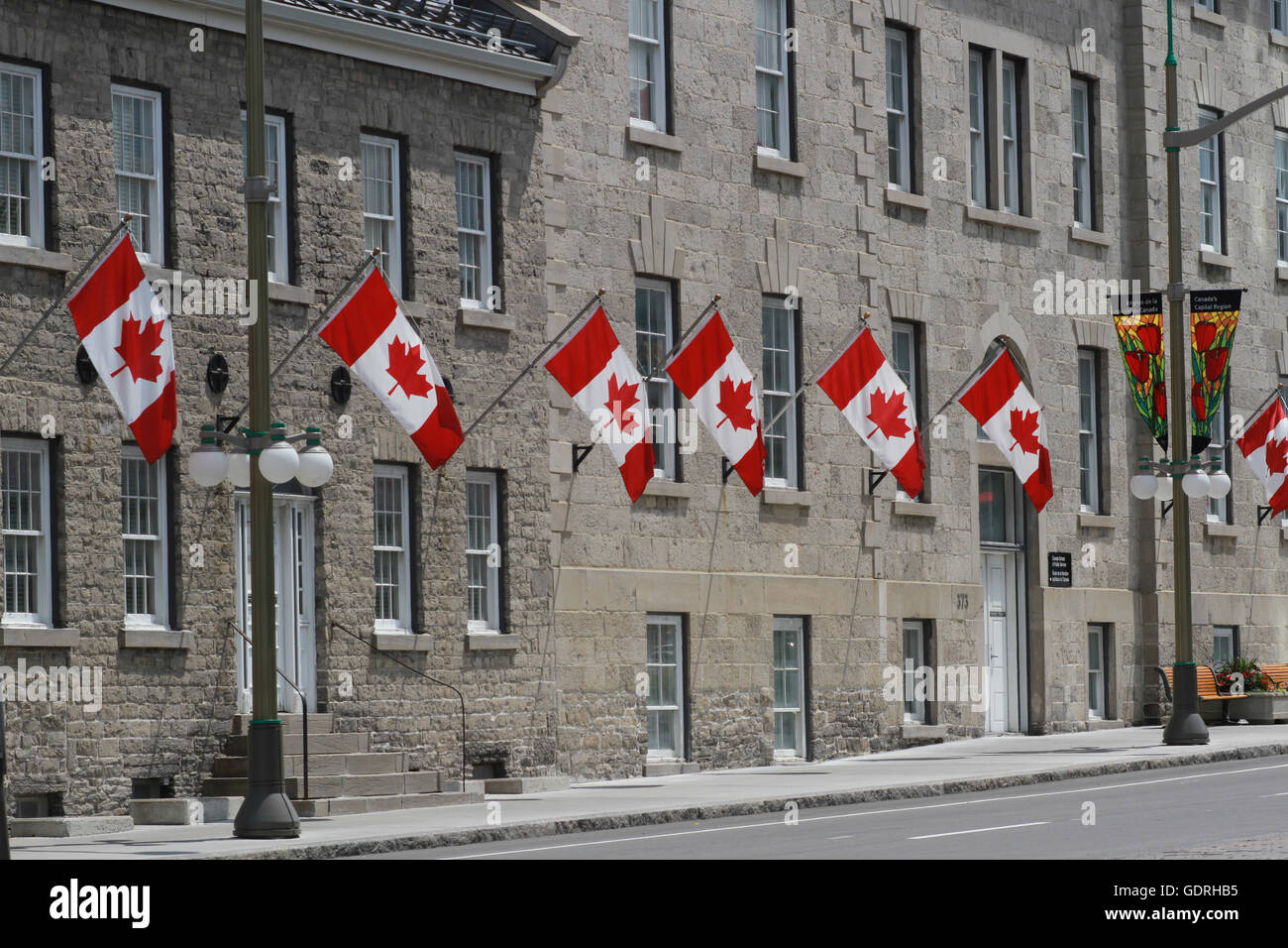 Canadian flags lining Sussex Drive in Ottawa, Ontario Stock Photo - Alamy