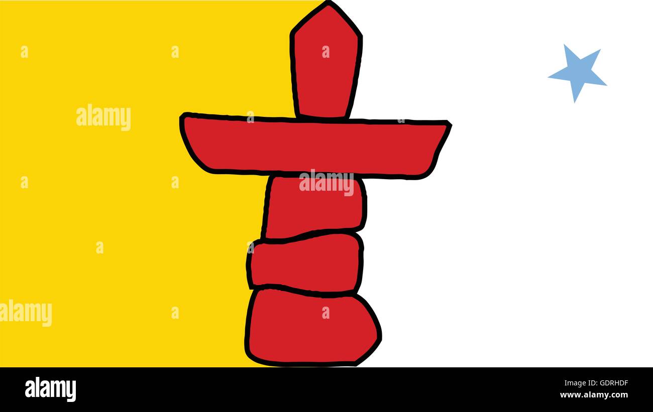 The official flag of Nunavut featuring the traditional Inuit land ...