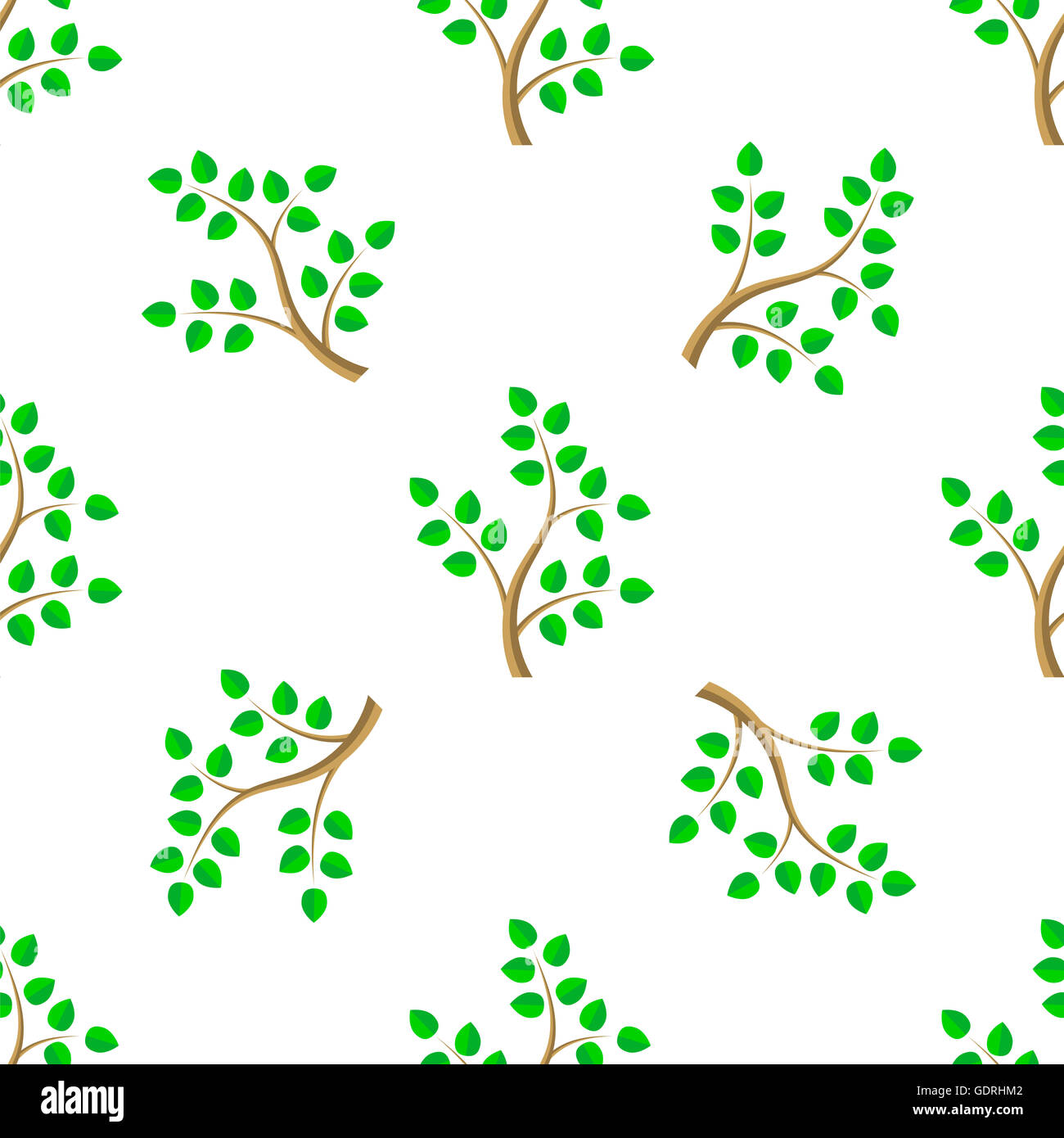 Green Cartoon Tree Leaves Seamless Background Stock Photo - Alamy