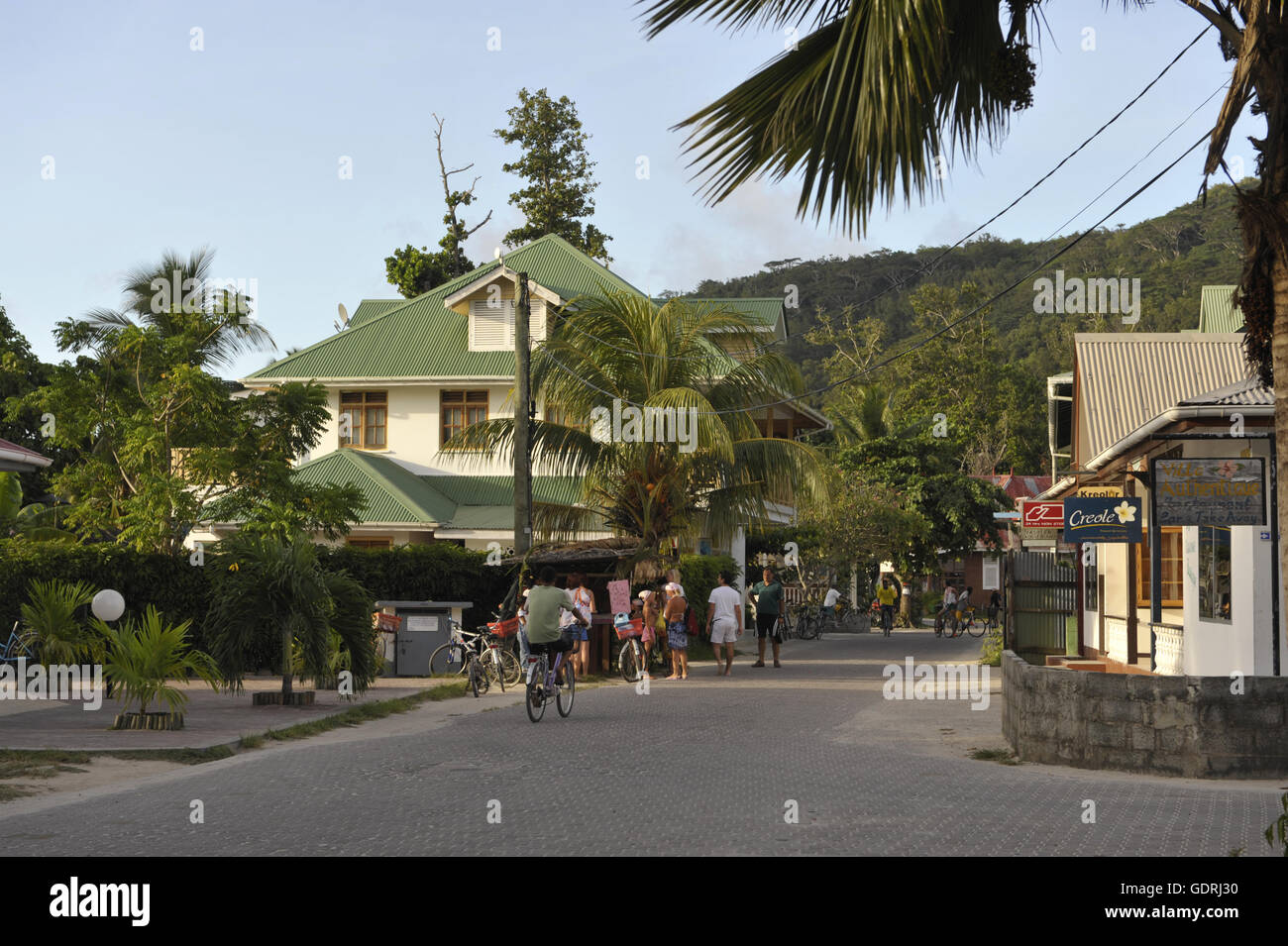 geography / travel, Seychelles, La Digue, La Passe, street scene ...