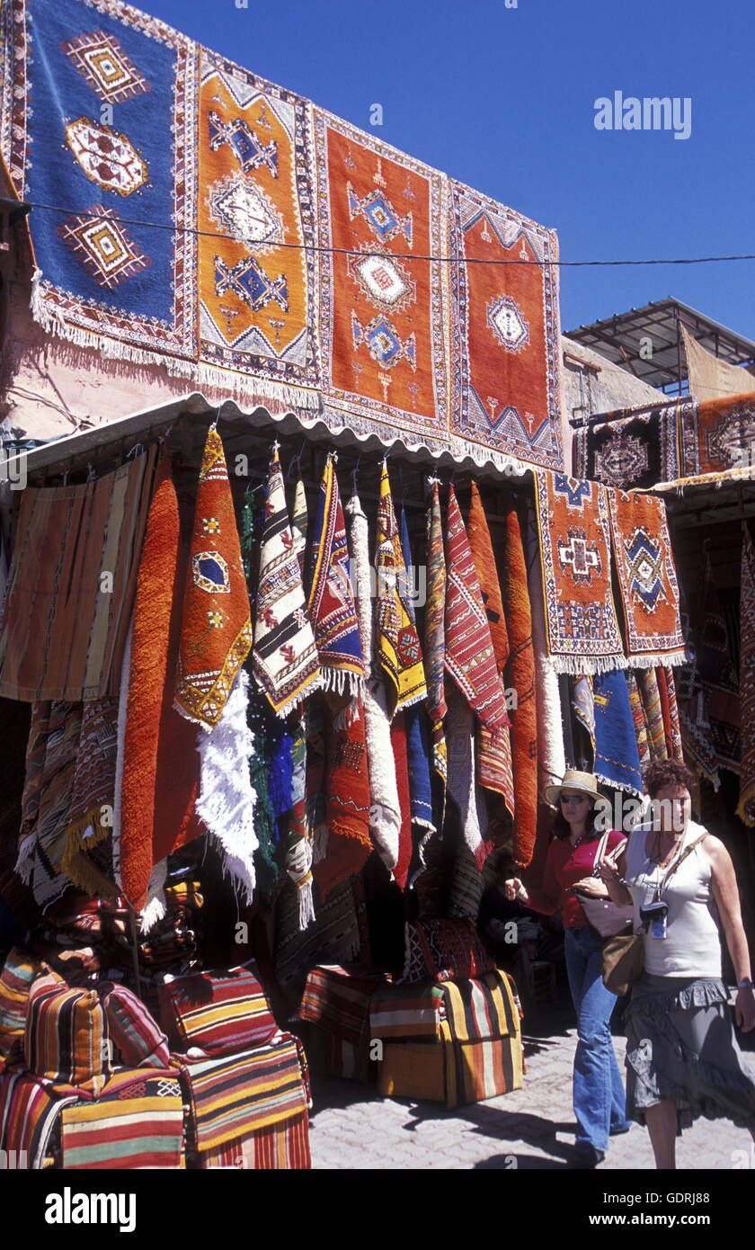 The Souq or Bazzar or Market in the old town of Marrakesh in Morocco in ...