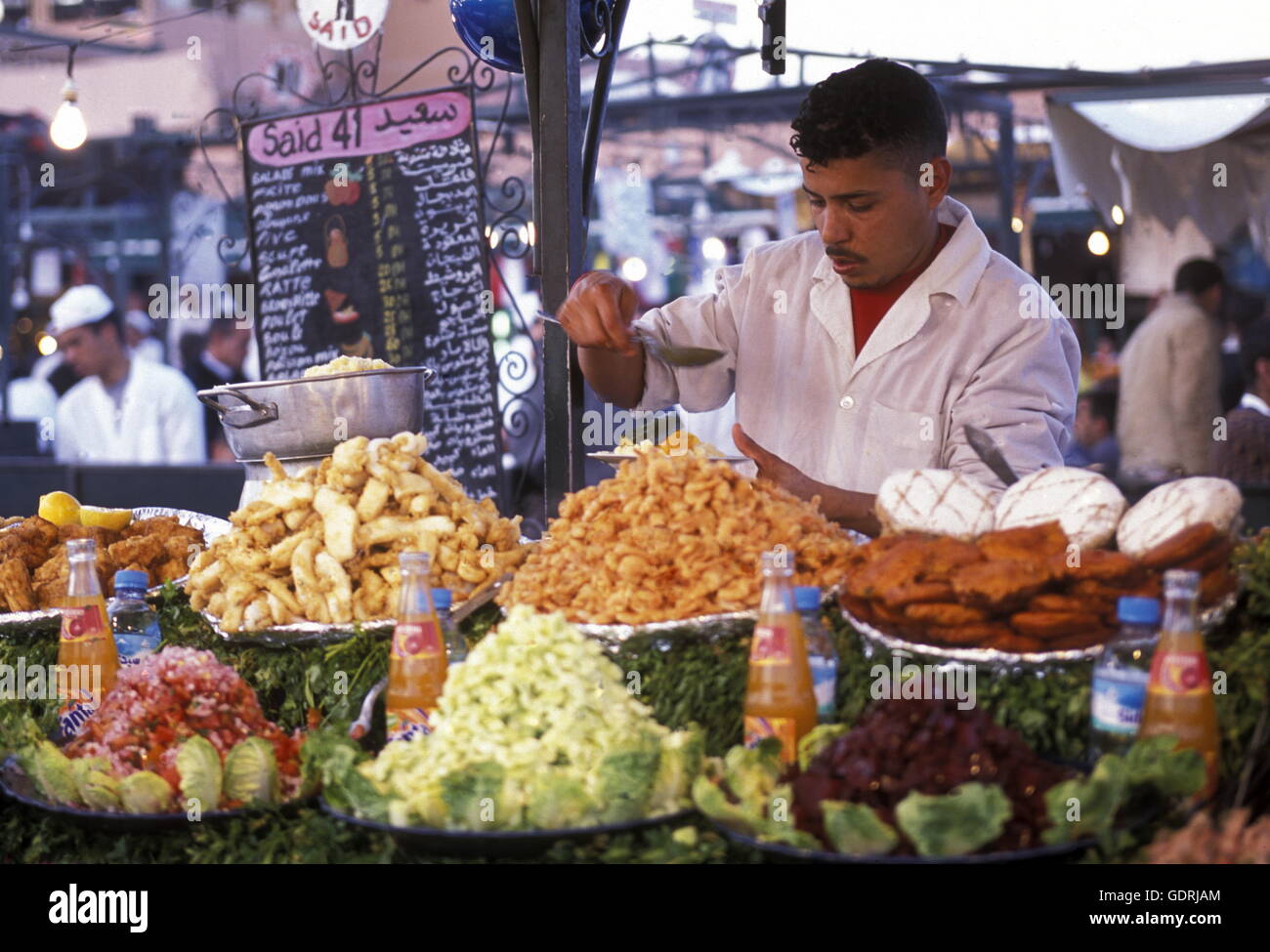 The Souq or Bazzar or Market in the old town of Marrakesh in Morocco in ...