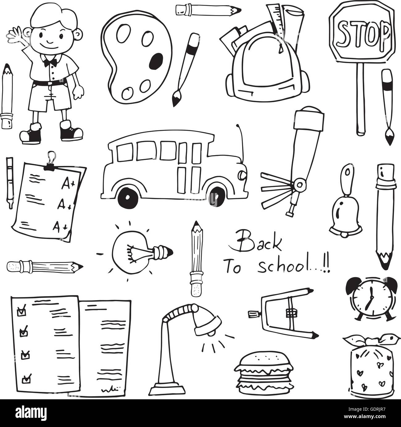 Doodle of hand draw school eductaion Stock Vector Image & Art - Alamy