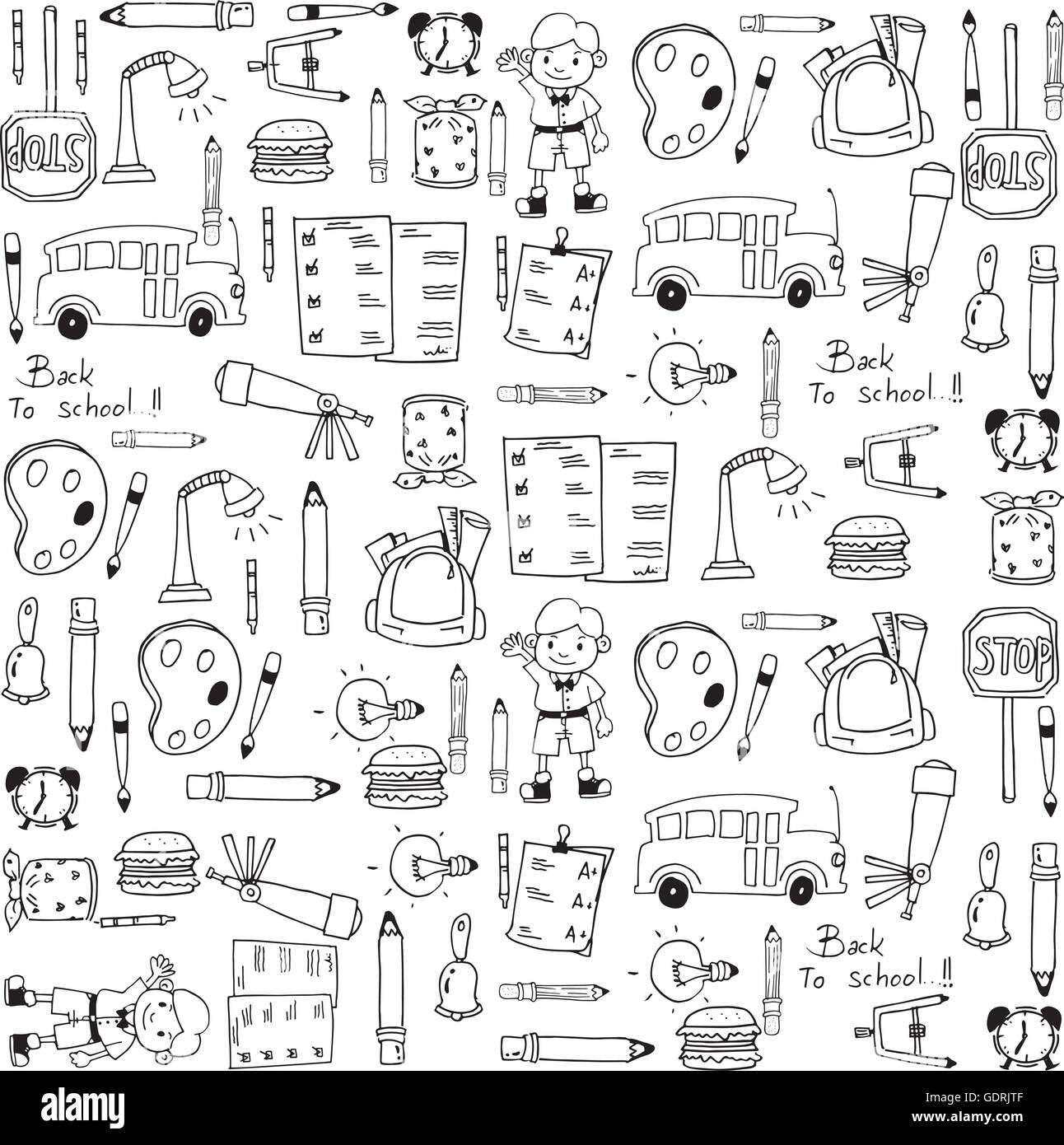 Vector illustration of doodle school Stock Vector Image & Art - Alamy