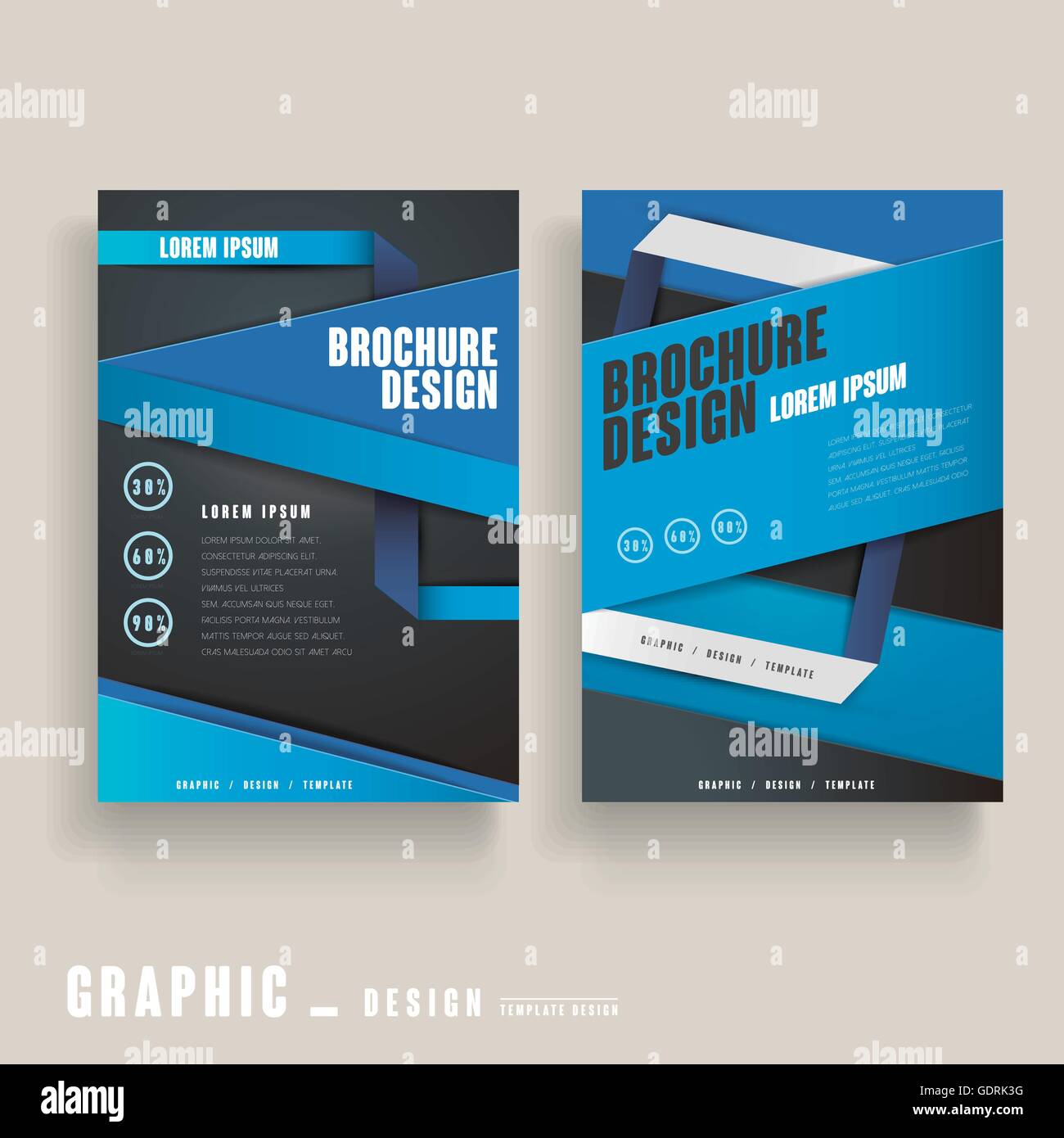 modern brochure template design in blue and black Stock Vector Image ...