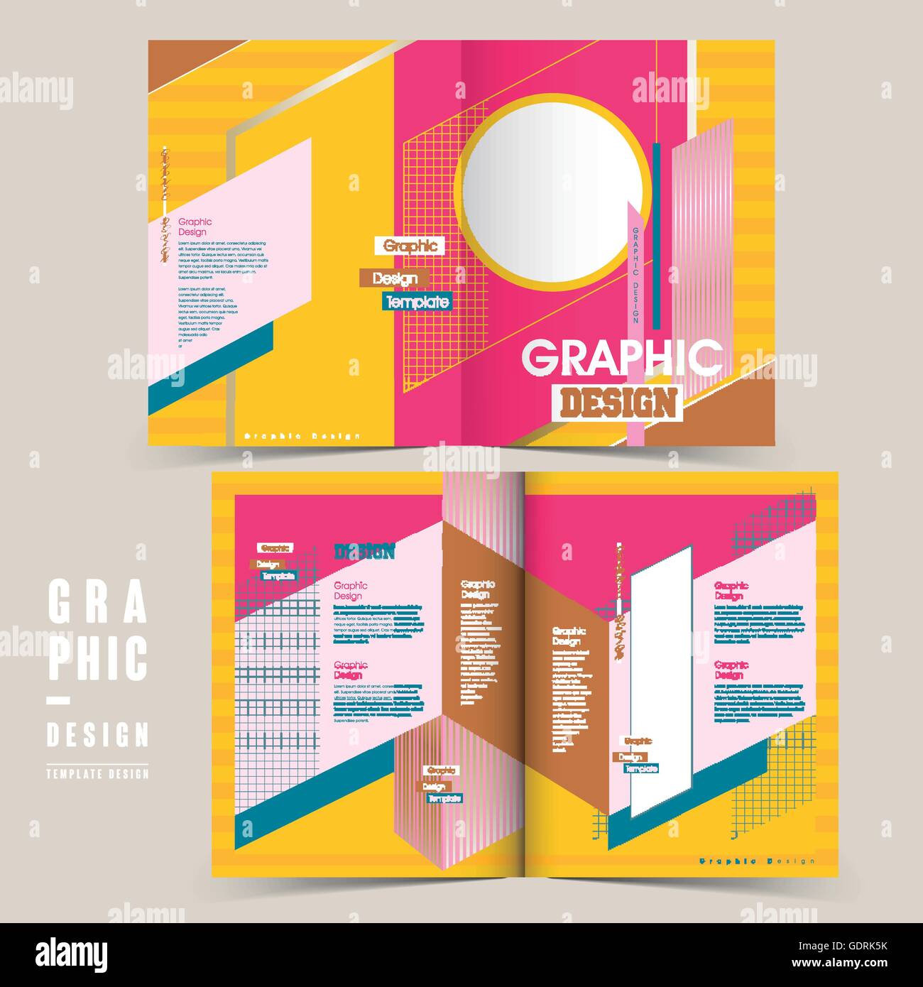 trendy brochure template design with geometric elements Stock Vector ...