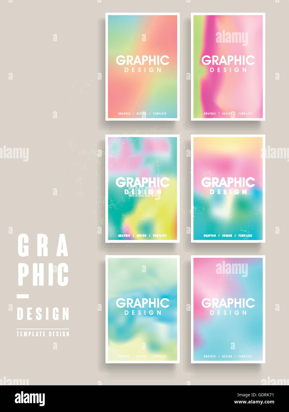 colorful brochure template design set with blurred background Stock ...