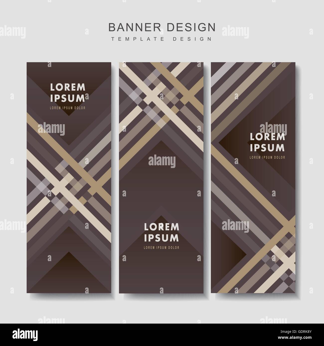 elegant banner template design set with plaid pattern Stock Vector ...