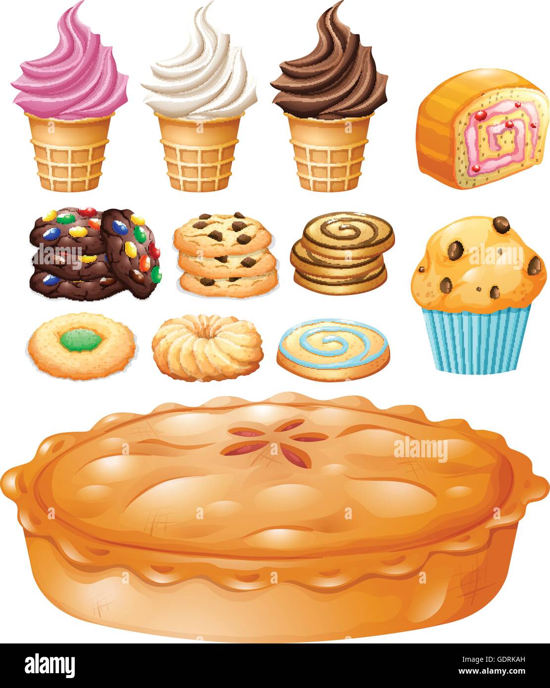 Types ice cream set Stock Vector Images - Alamy