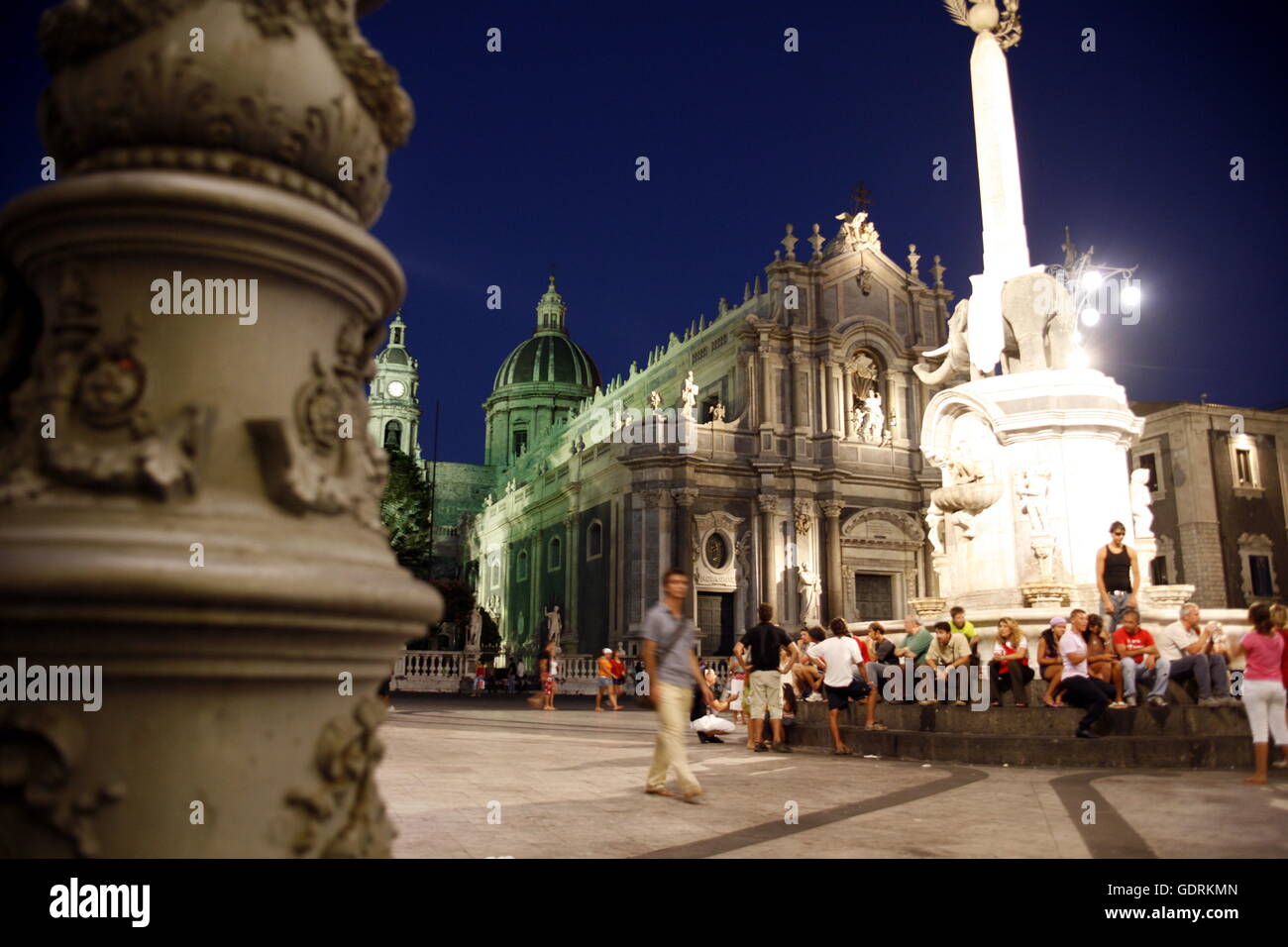 the Dom Sant Agata at the Piazza del Duomo in the old Town of Catania ...