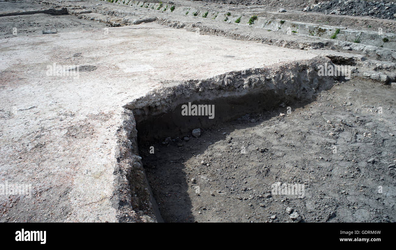 Roman excavation Mainz Gonsenheim - 01.04.2014 Germany, Rhineland ...