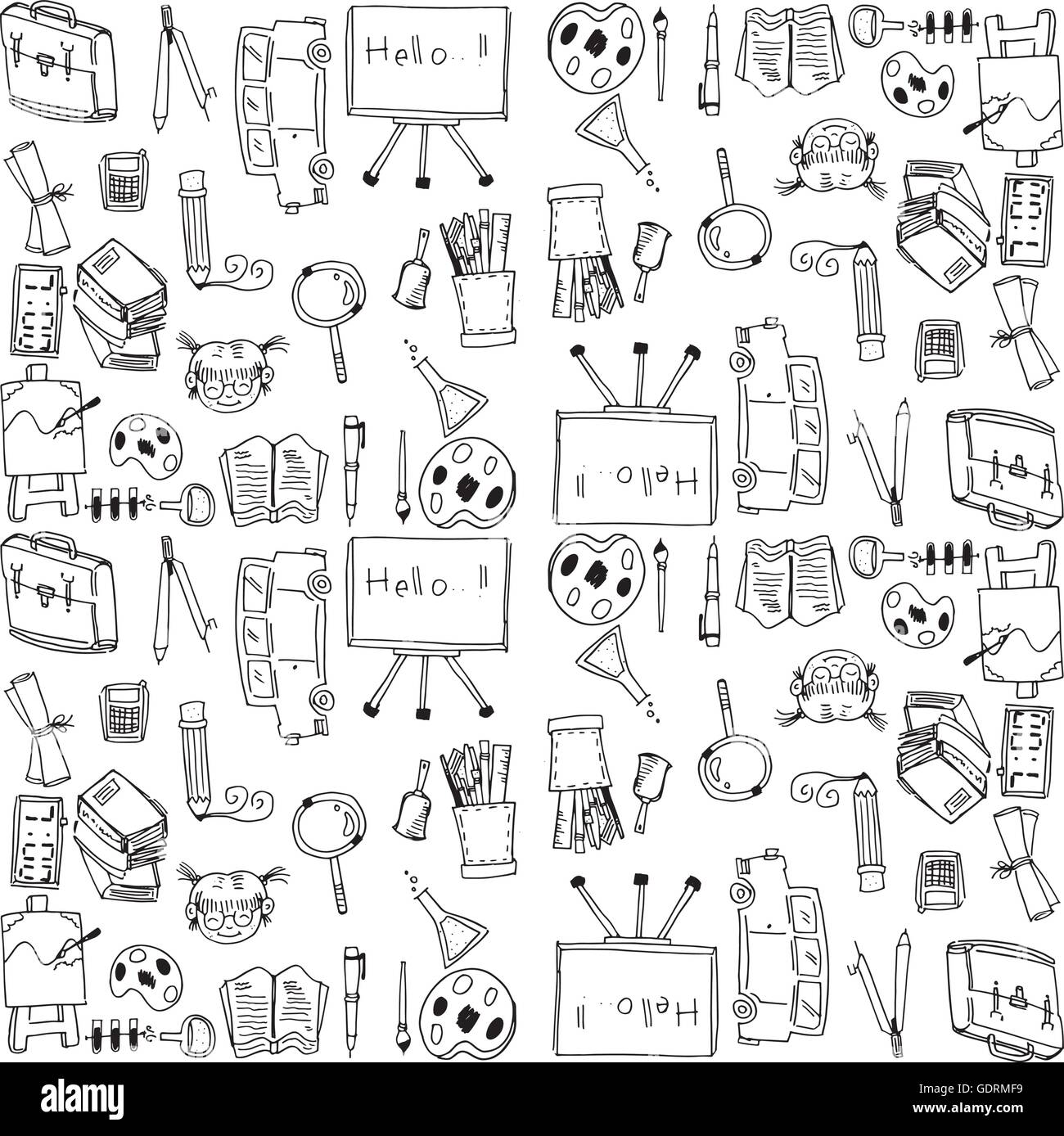 Hand draw classroom supplies doodles hi-res stock photography and ... Hand draw classroom supplies doodles hi-res stock photography and ...