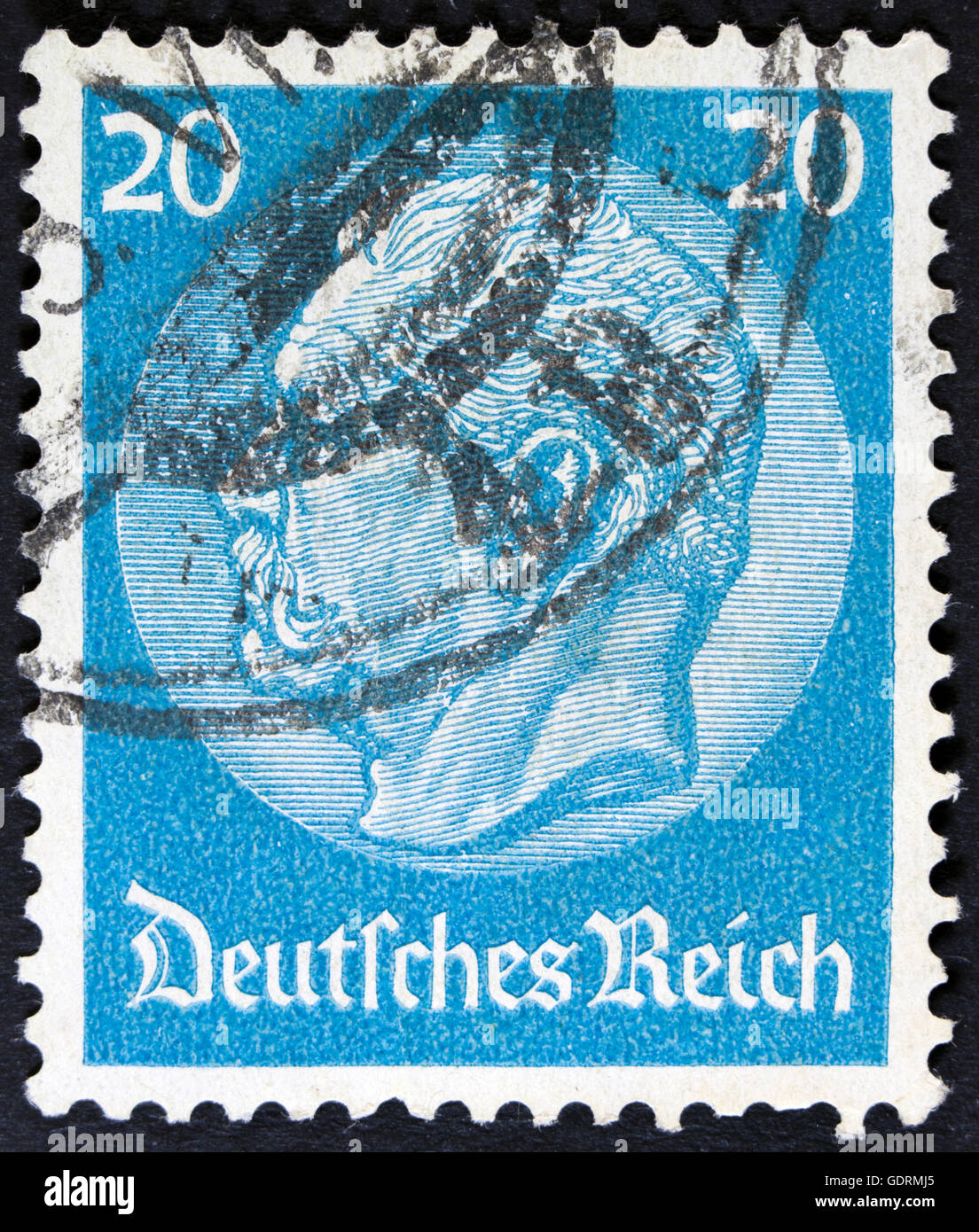 Old used German stamp from 30th December 1934 year with Bismarck and ...