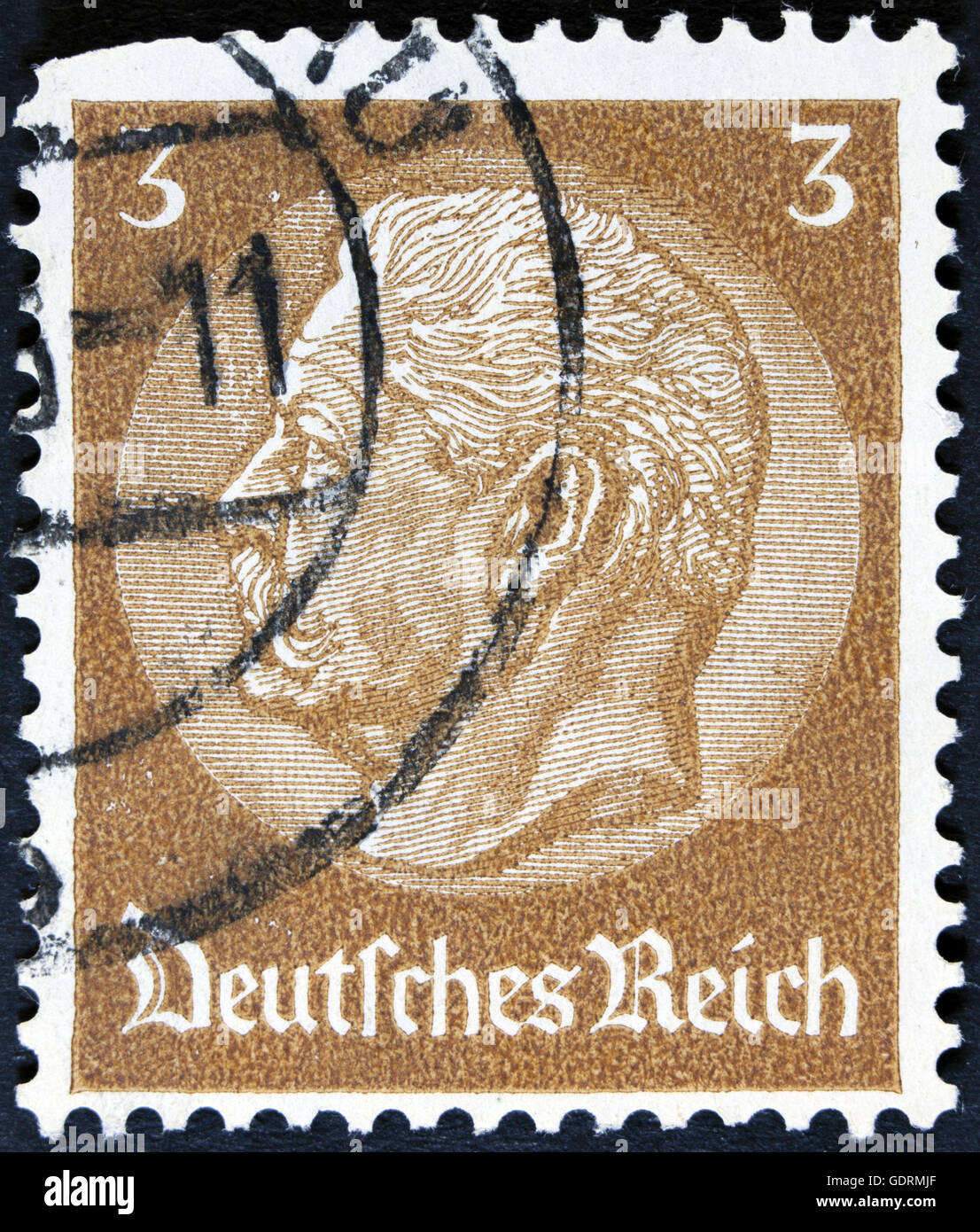 Old used German stamp from 30th December 1934 year with Bismarck and ...