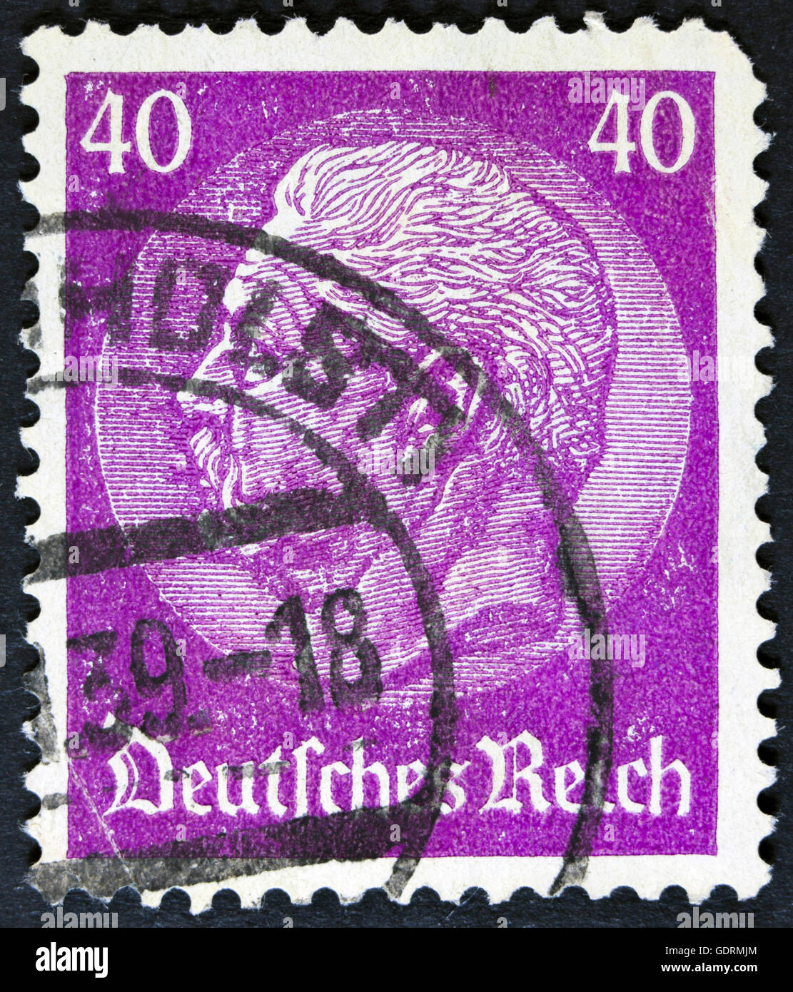 Old used German stamp from 30th December 1934 year with Bismarck and ...