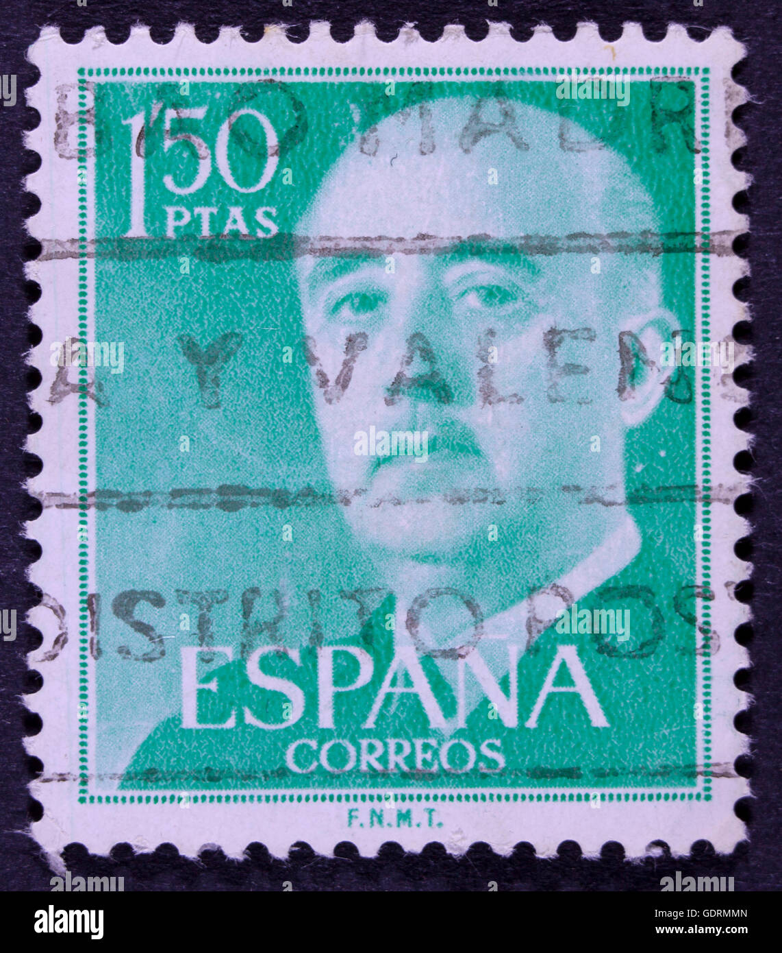 SPAIN - CIRCA 1949: Stamp printed in Spain showing a portrait of ...