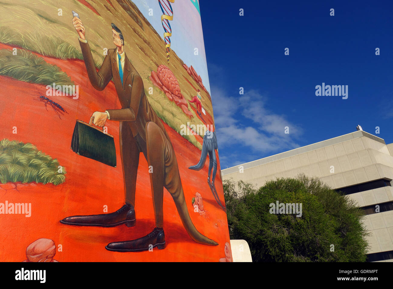 Detail of wall mural entitled "Memory Of The Land" by artist AEC ...