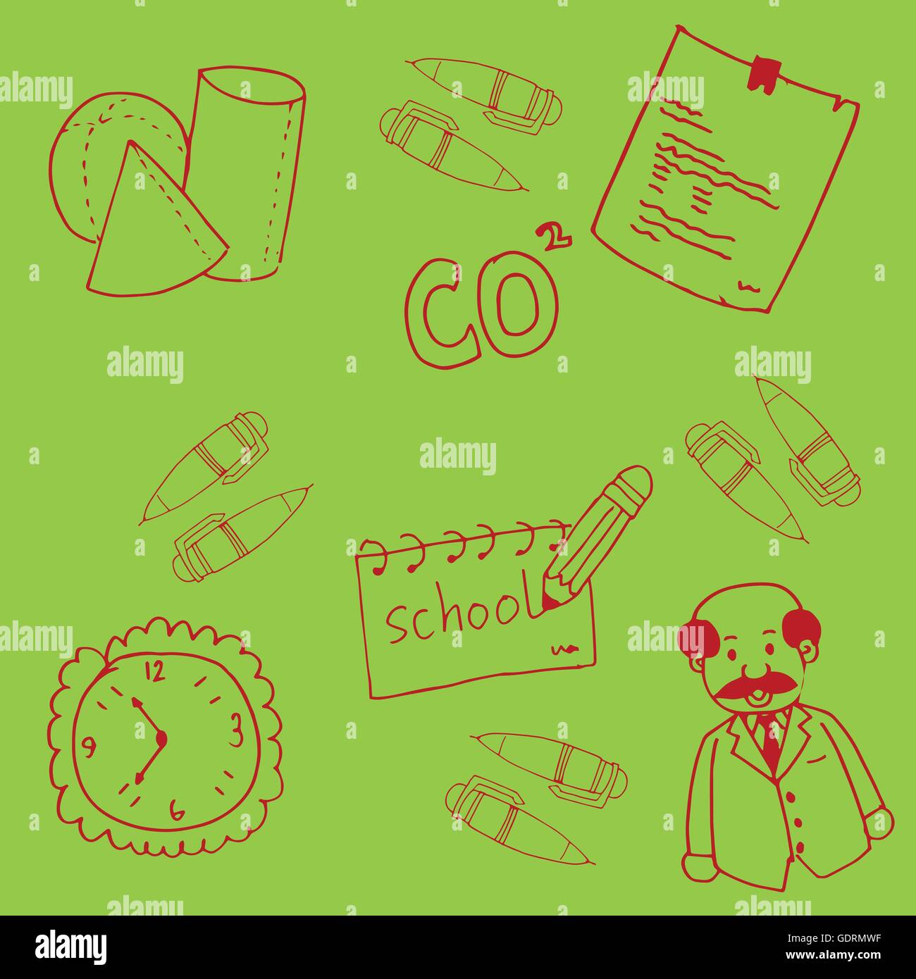 Hand draw school doodles vector art Stock Vector Image & Art - Alamy