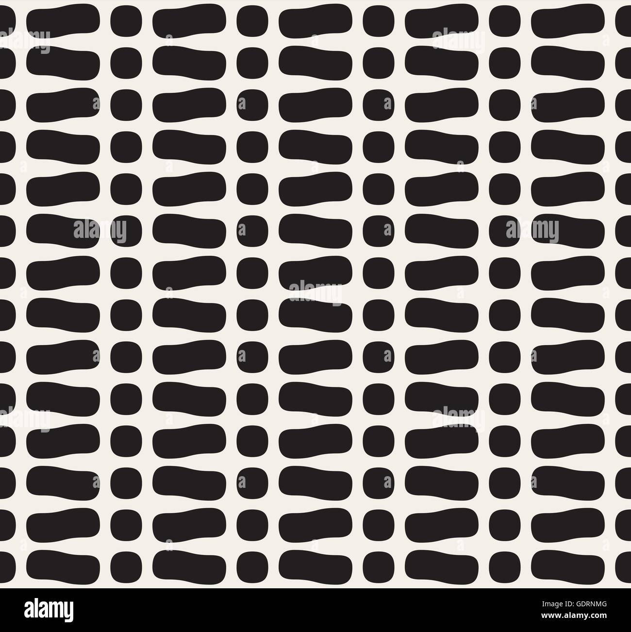 Vector Seamless Black and White Rounded Rectangle And Circle Dash Line ...