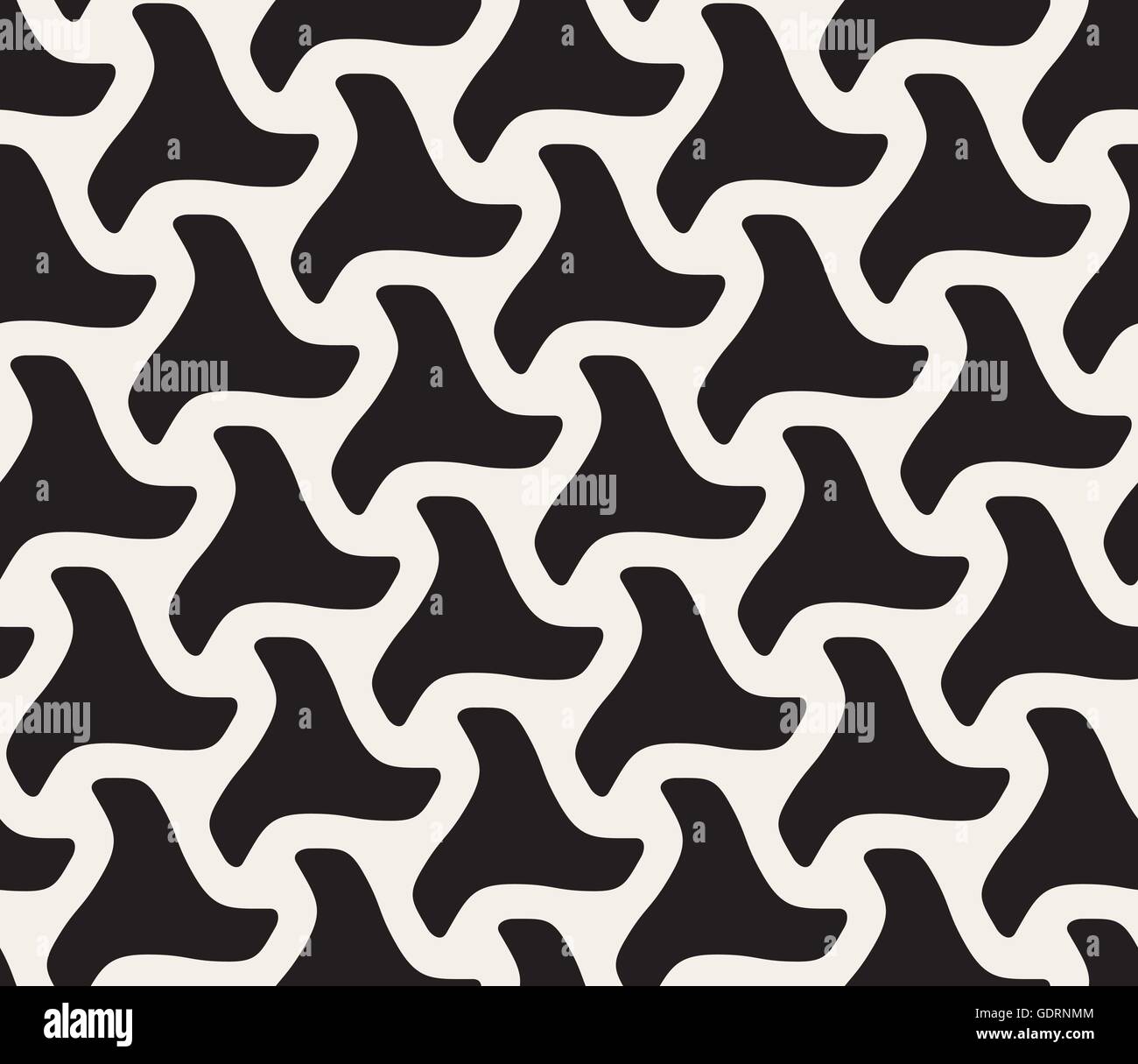 Vector Seamless Rounded Triangle Shape Swirl Line Pattern Stock Vector ...