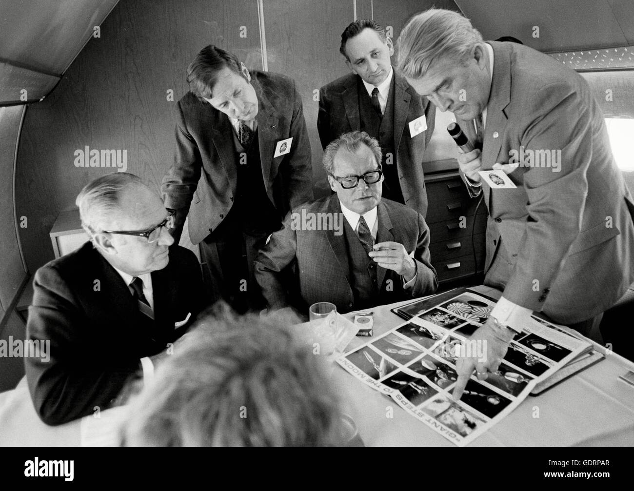 Willy Brandt on the plane to Florida, 1970 Stock Photo - Alamy
