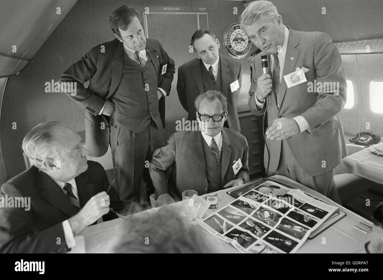 Willy Brandt on the plane to Florida, 1970 Stock Photo - Alamy