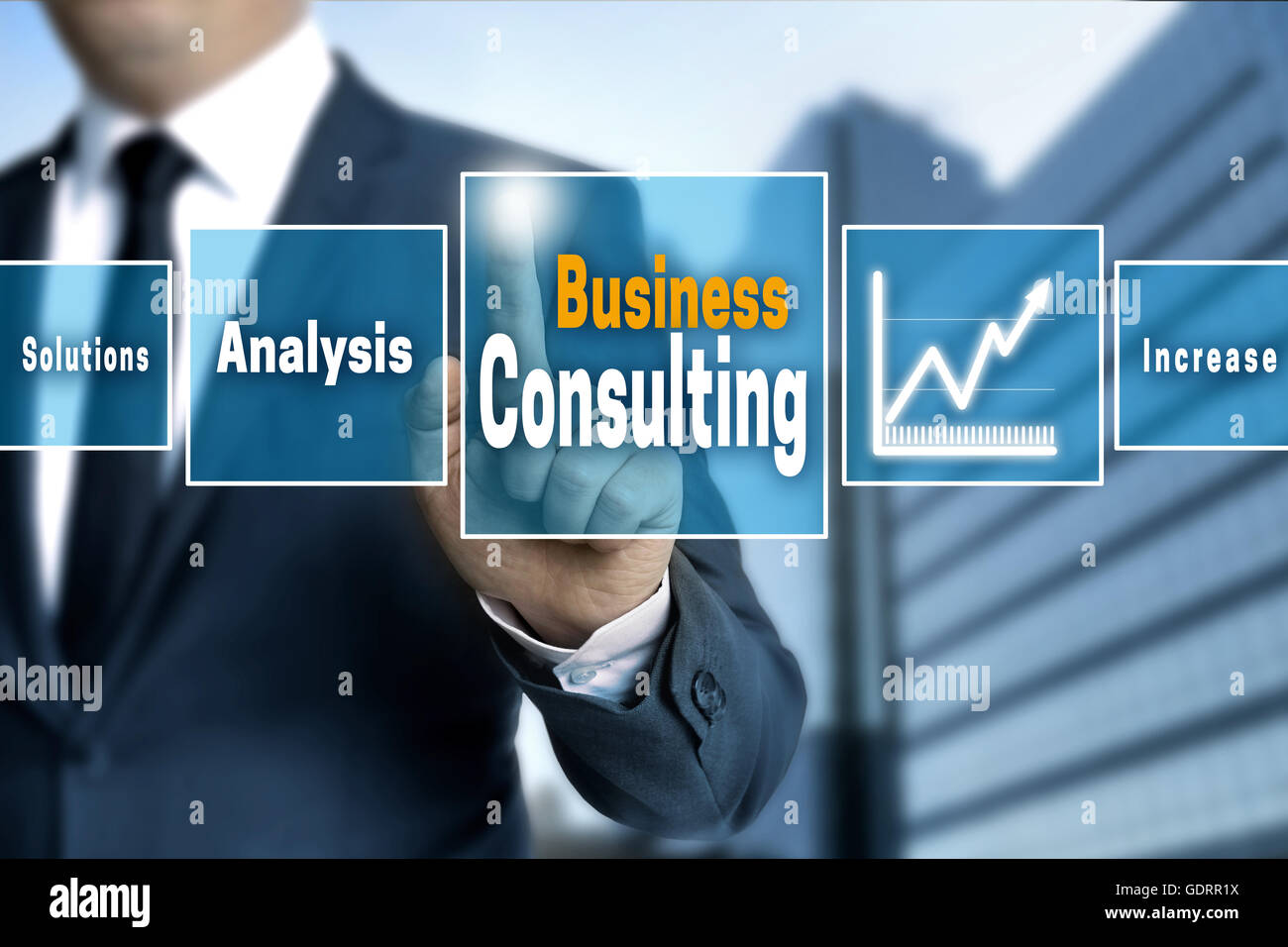 Business Consulting touchscreen concept background Stock Photo - Alamy