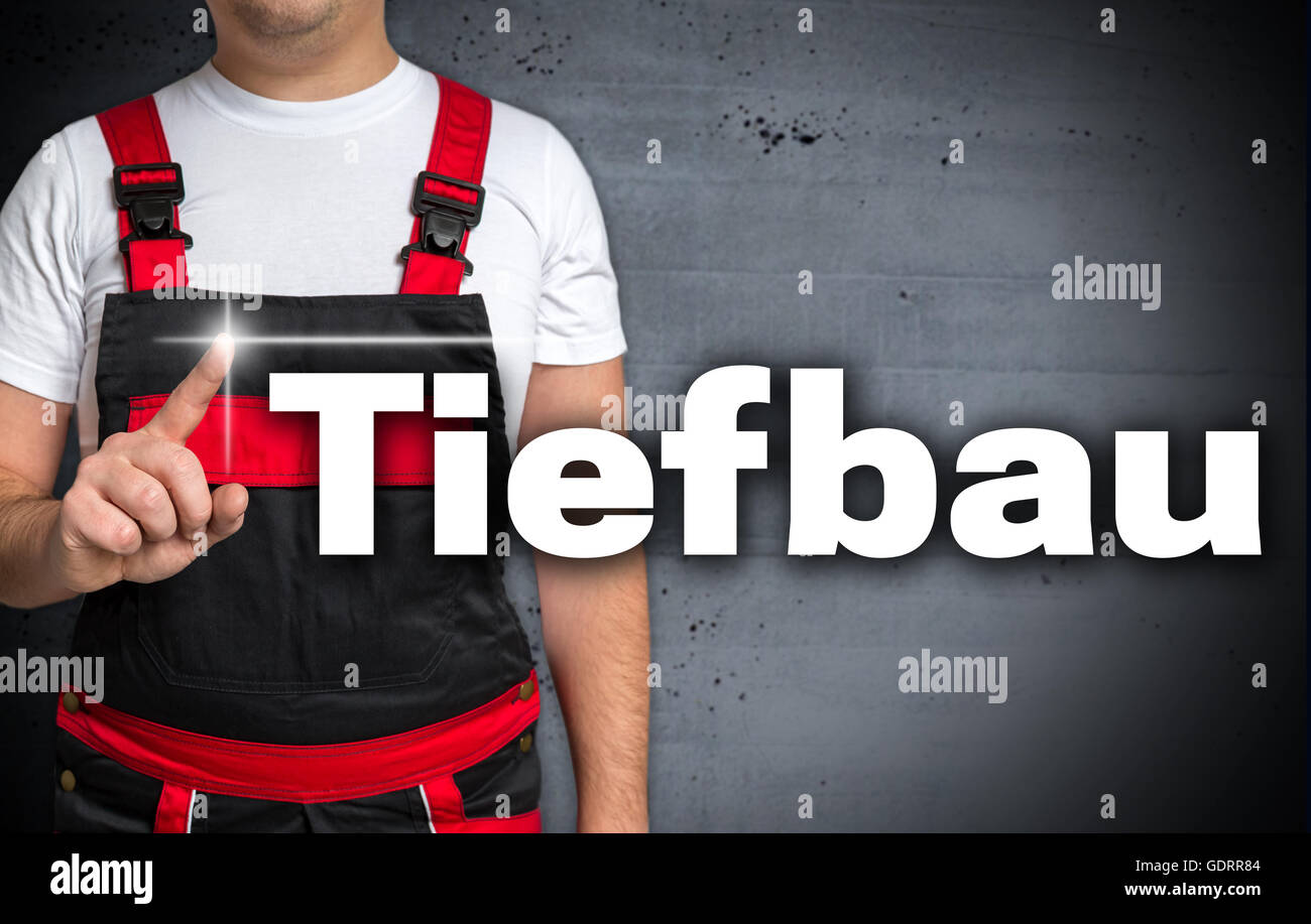 Tiefbau (in german civil engineering) touchscreen is shown by the ...