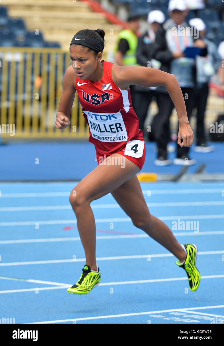 Bydgoszcz, Poland. 19th July, 2016. Aaliyah Miller of the USA at the ...