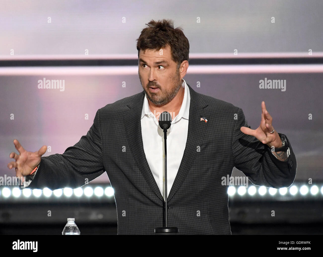 Former Navy Seal Marcus Luttrell makes remarks at the 2016 Republican ...