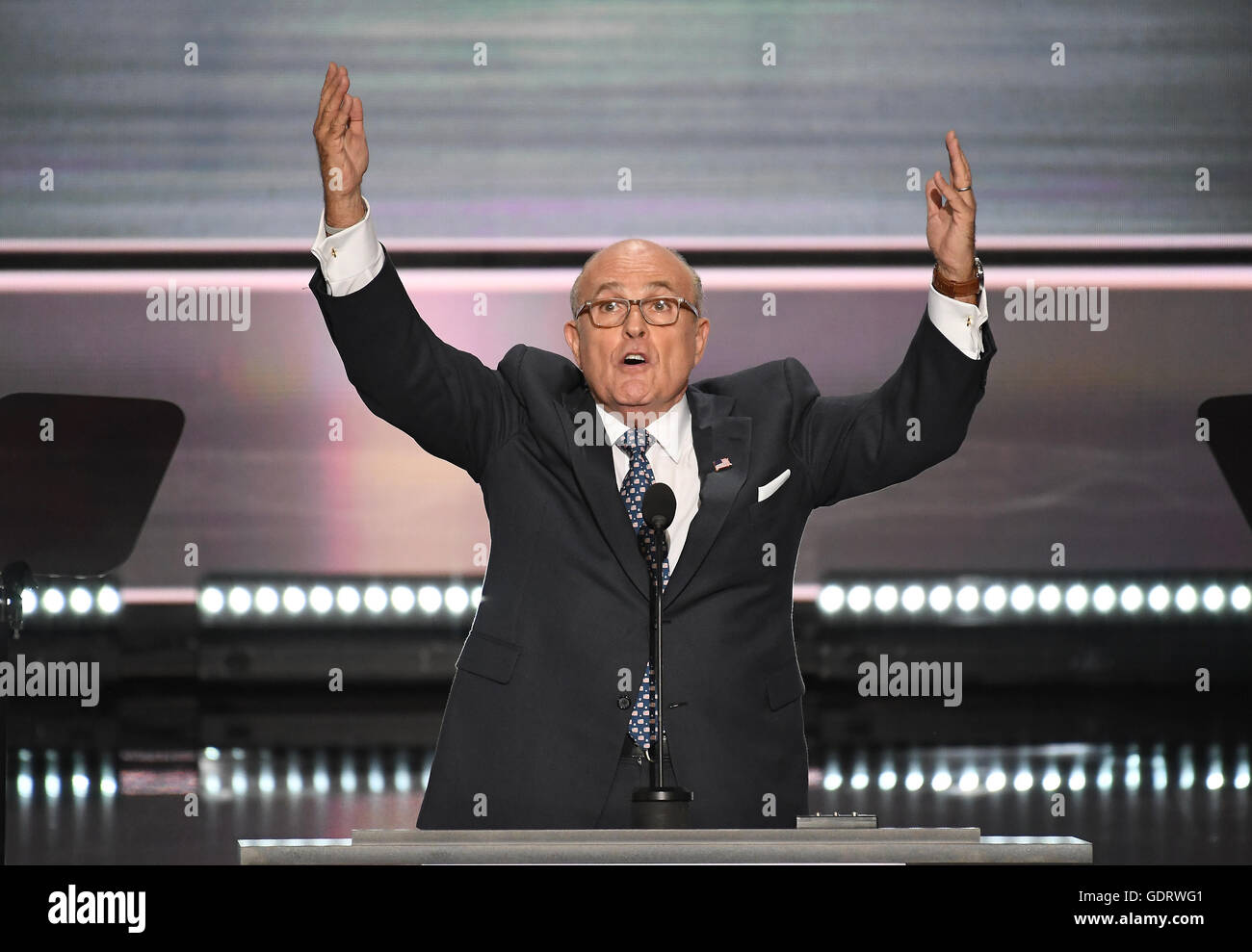 Former Mayor Rudy Giuliani (Republican of New York) makes remarks at ...