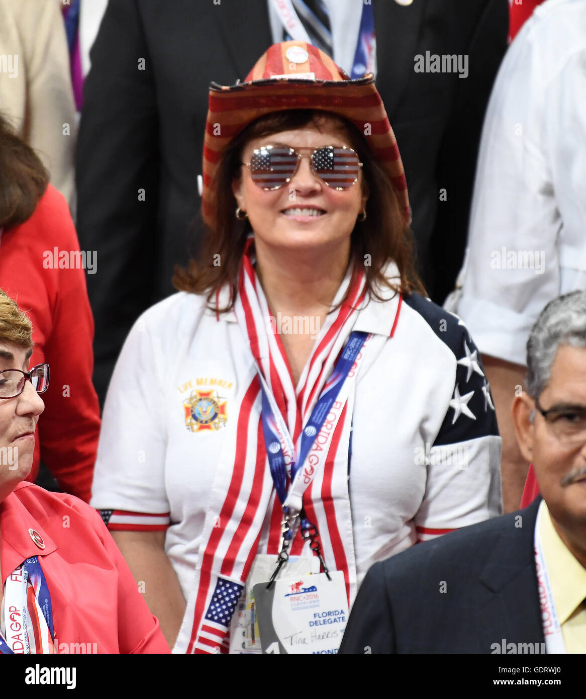 Cleveland, Us. 18th July, 2016. Tina Harris, a convention delegate from ...