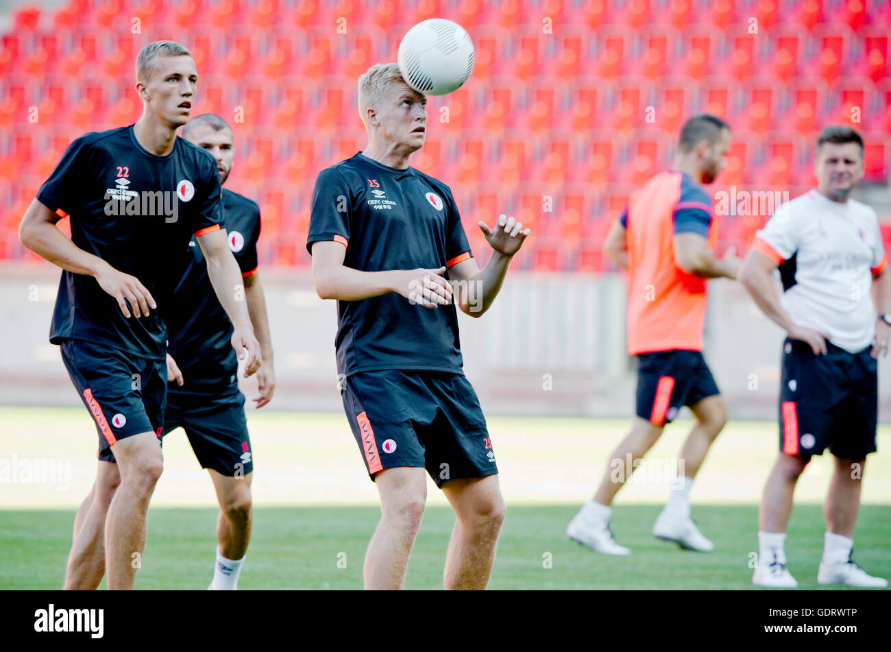 Prague, Czech Republic. 20th July, 2016. Czech soccer players of SK ...
