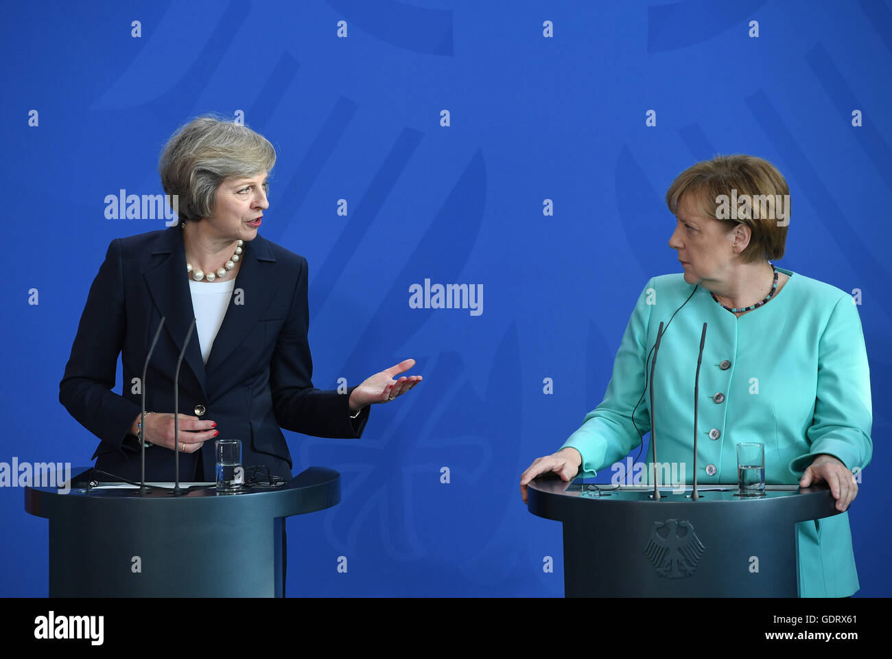 Berlin, Germany. 20th July, 2016. German chancellor Angela Merkel (R ...