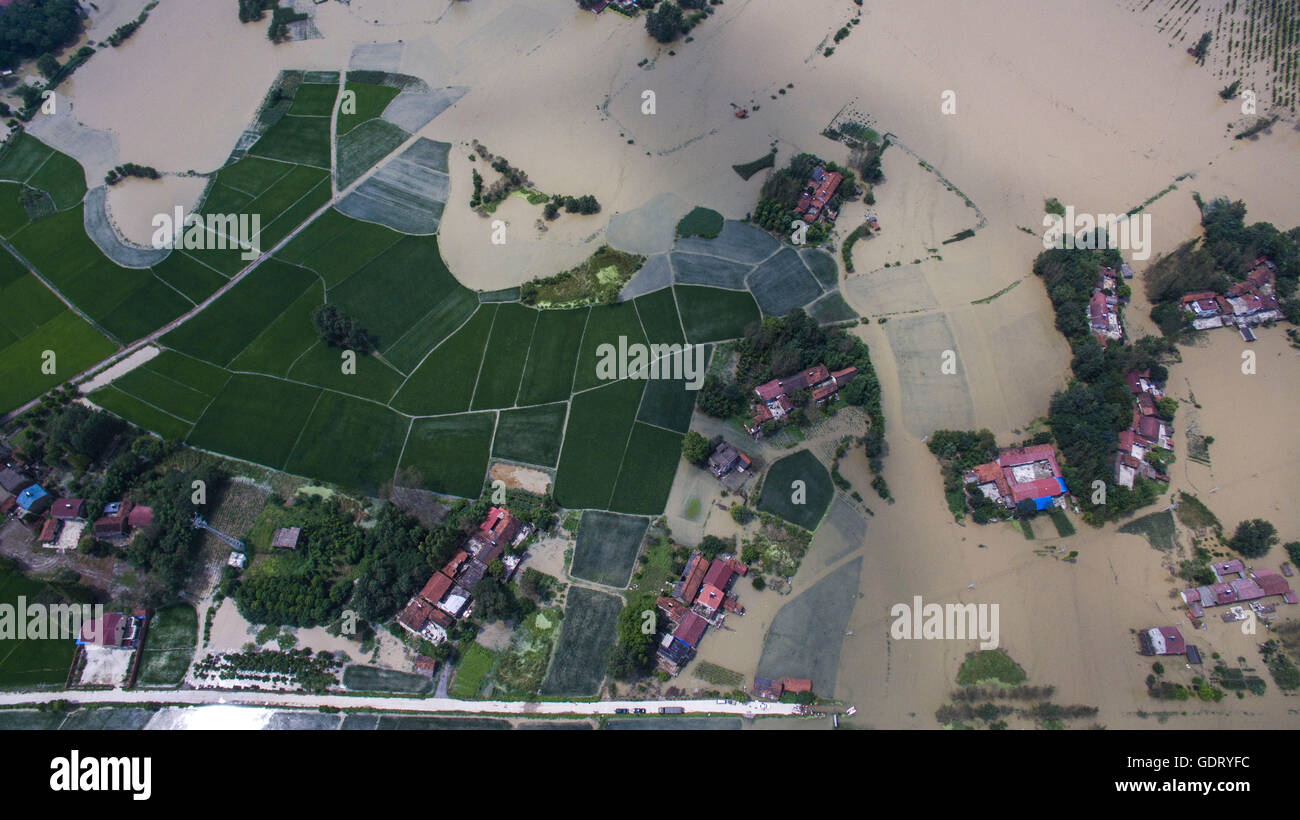 Shayang, China's Hubei Province. 20th July, 2016. Aerial photo shows ...