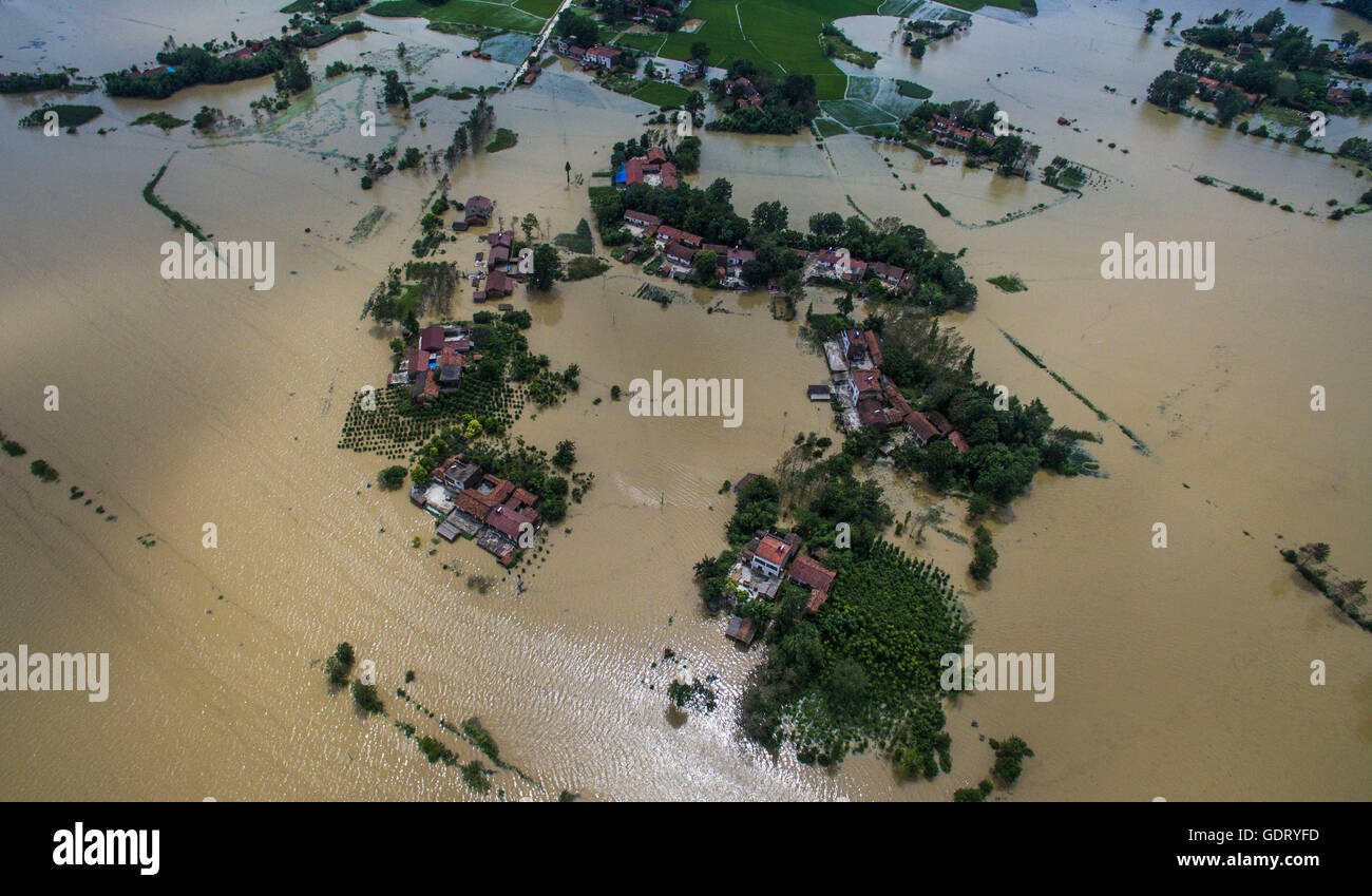 Shayang, China's Hubei Province. 20th July, 2016. Aerial photo shows ...