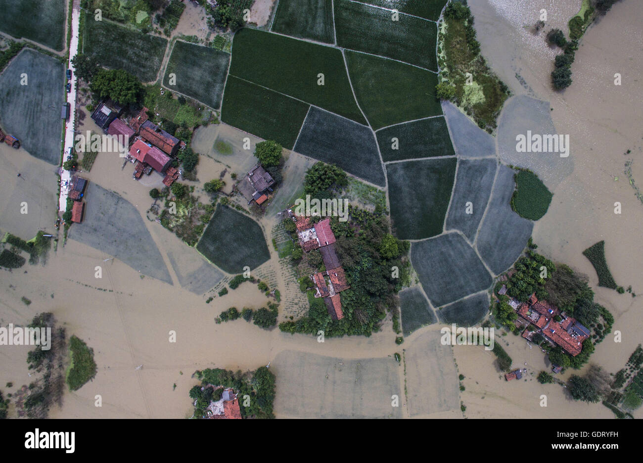 Shayang, China's Hubei Province. 20th July, 2016. Aerial photo shows ...