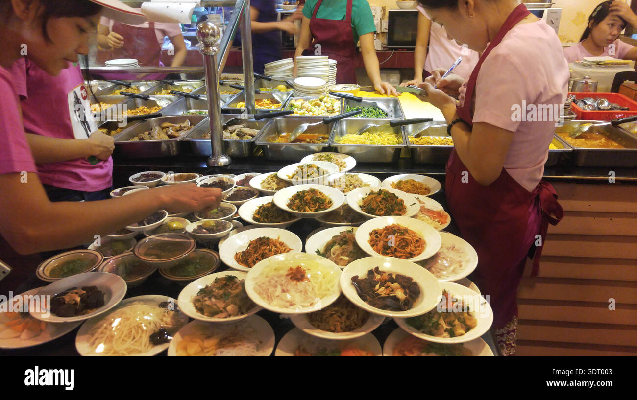 Yangon, Myanmar. 08th July, 2016. Numerous plates filled with ...