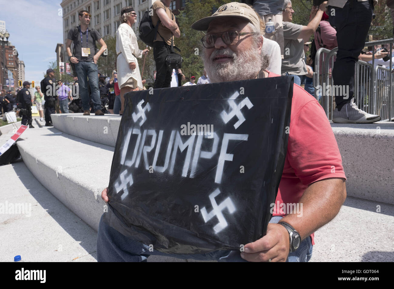 Cleveland, Ohio, USA. 20th July, 2016. Protestors in Public Square in ...