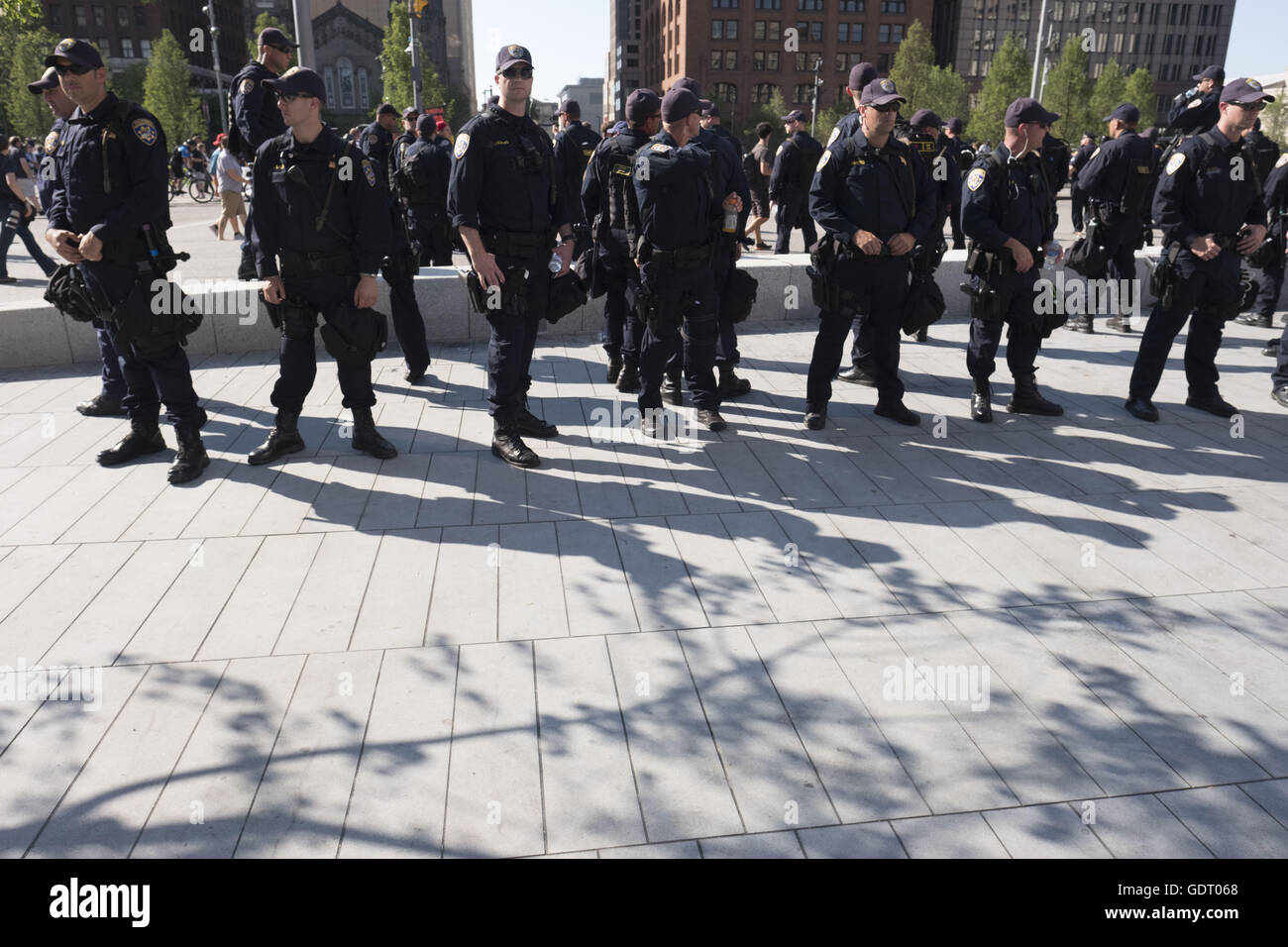 Cleveland, Ohio, USA. 20th July, 2016. Police keeping an eye on the ...