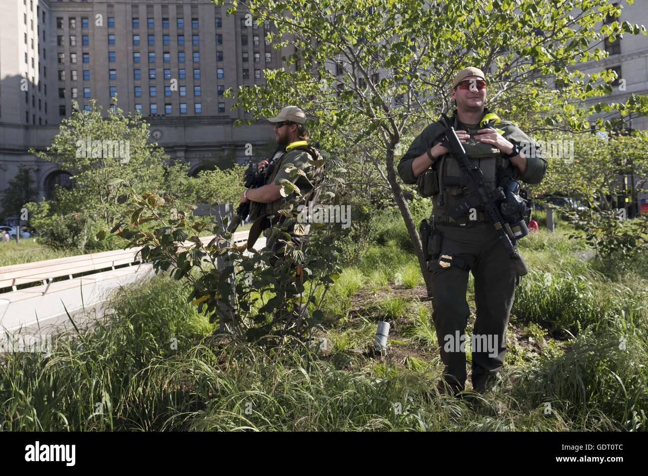 Cleveland, Ohio, USA. 20th July, 2016. Police keeping an eye on the ...