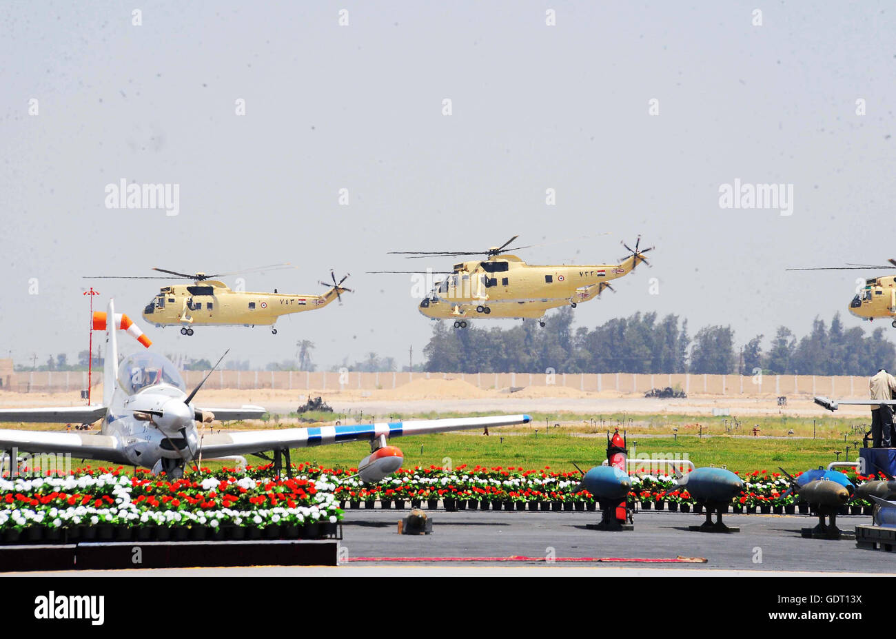 Cairo, Egypt. 20th July, 2016. Egyptian air force planes perform during ...