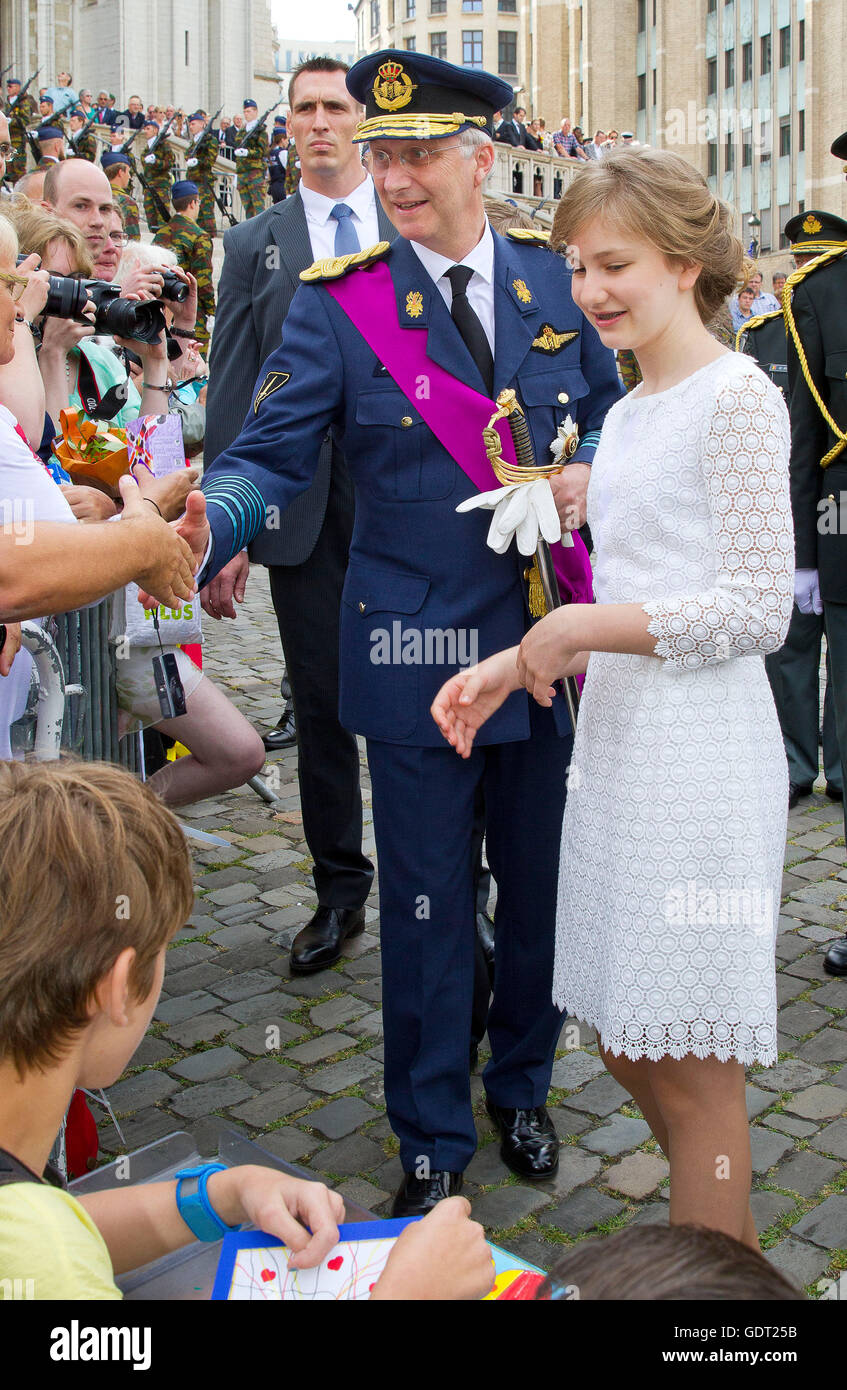 Brussels, Belgium. 21st July, 2016. King Filip and Princess Elisabeth ...