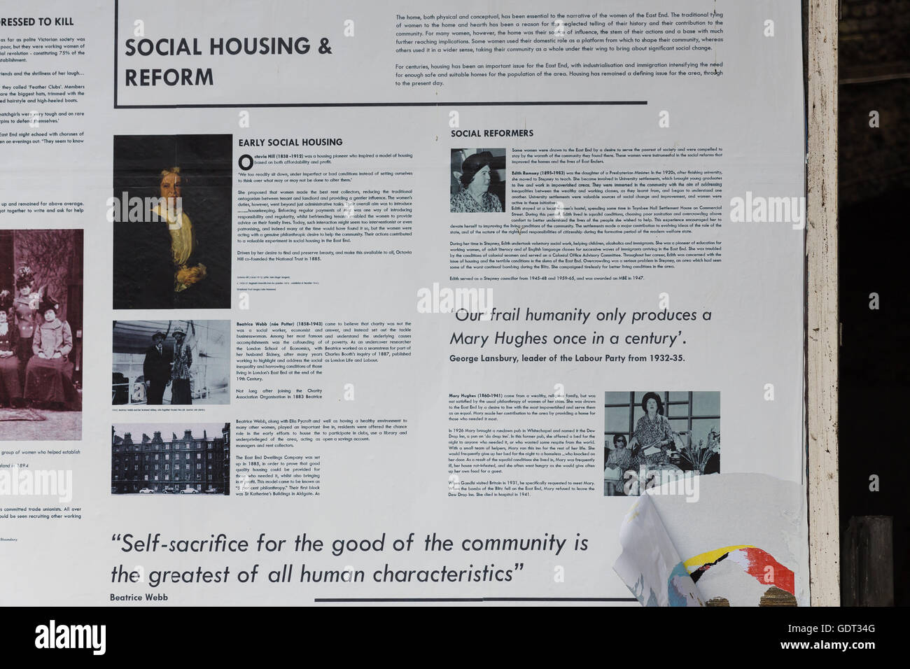 Shadwell, London. UK. 21st July 2016. A new billboard asking people not ...