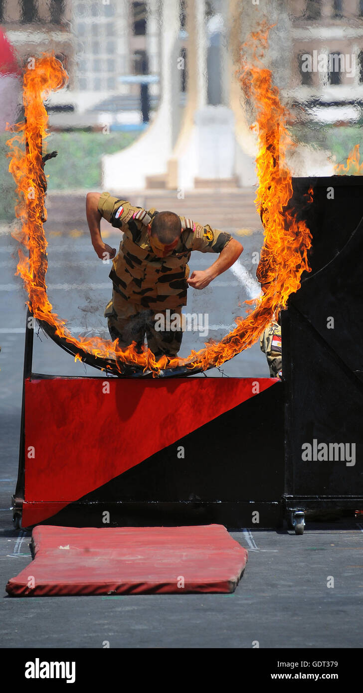 Cairo, Egypt. 21st July, 2016. Egyptian forces demonstrate their skills ...